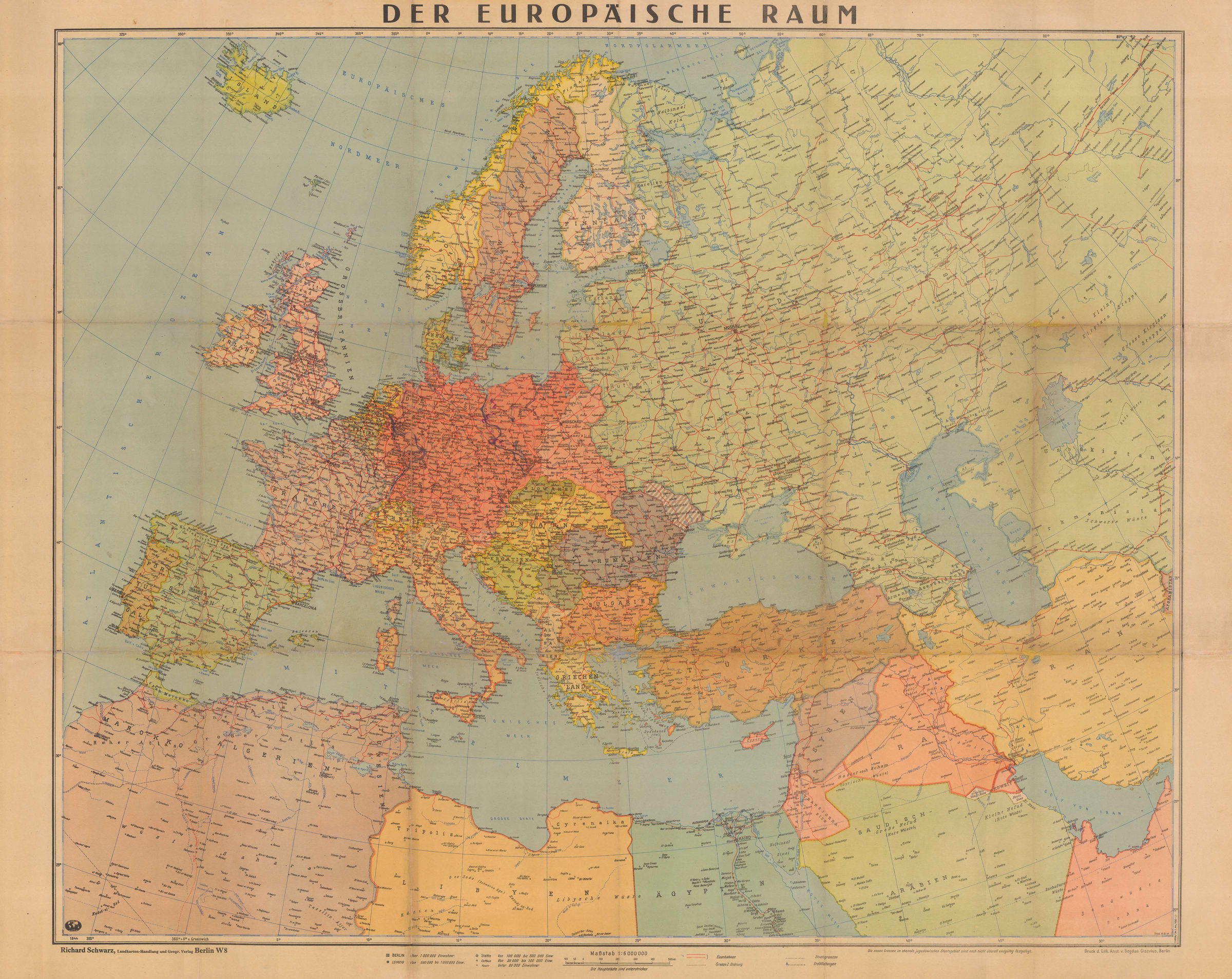 Richard Schwarz, Der Europaische Raum, 1944 | The Map House
