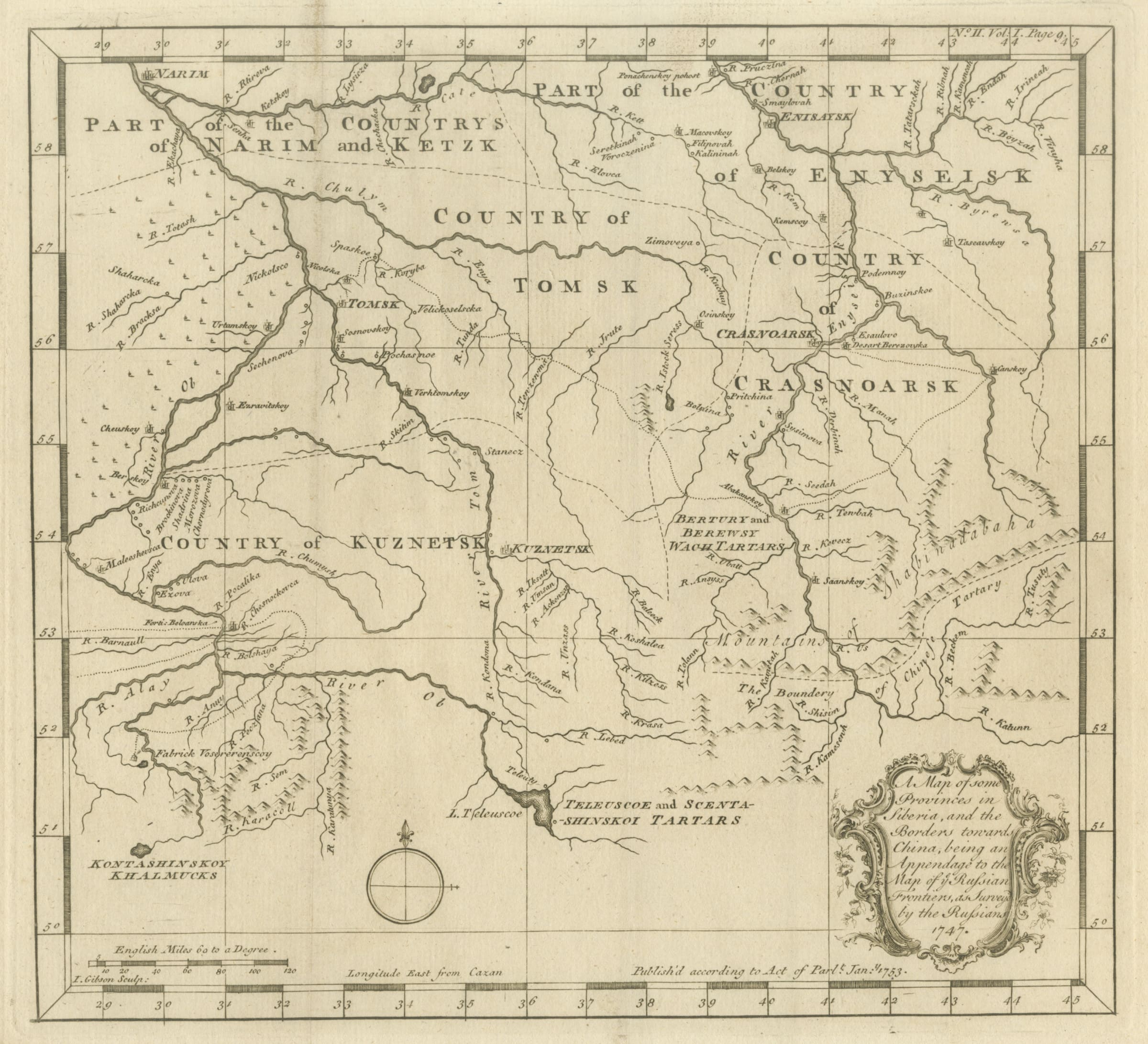 Jonas Hanway, Parts of Tomsk, Krasnoyarsk and Kemerovo Oblasts, 1753 ...