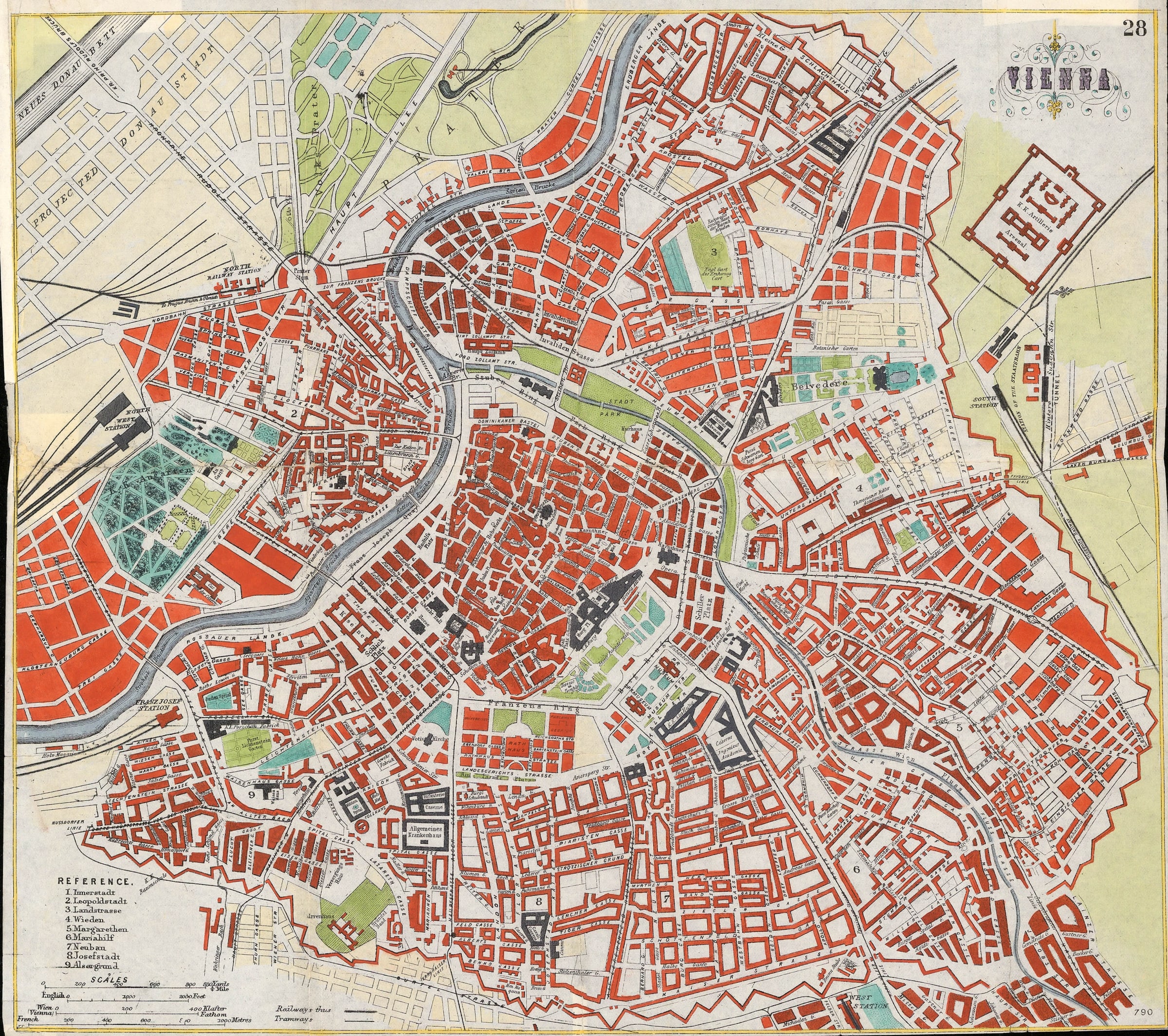 George Bradshaw, Vienna, 1889 | The Map House