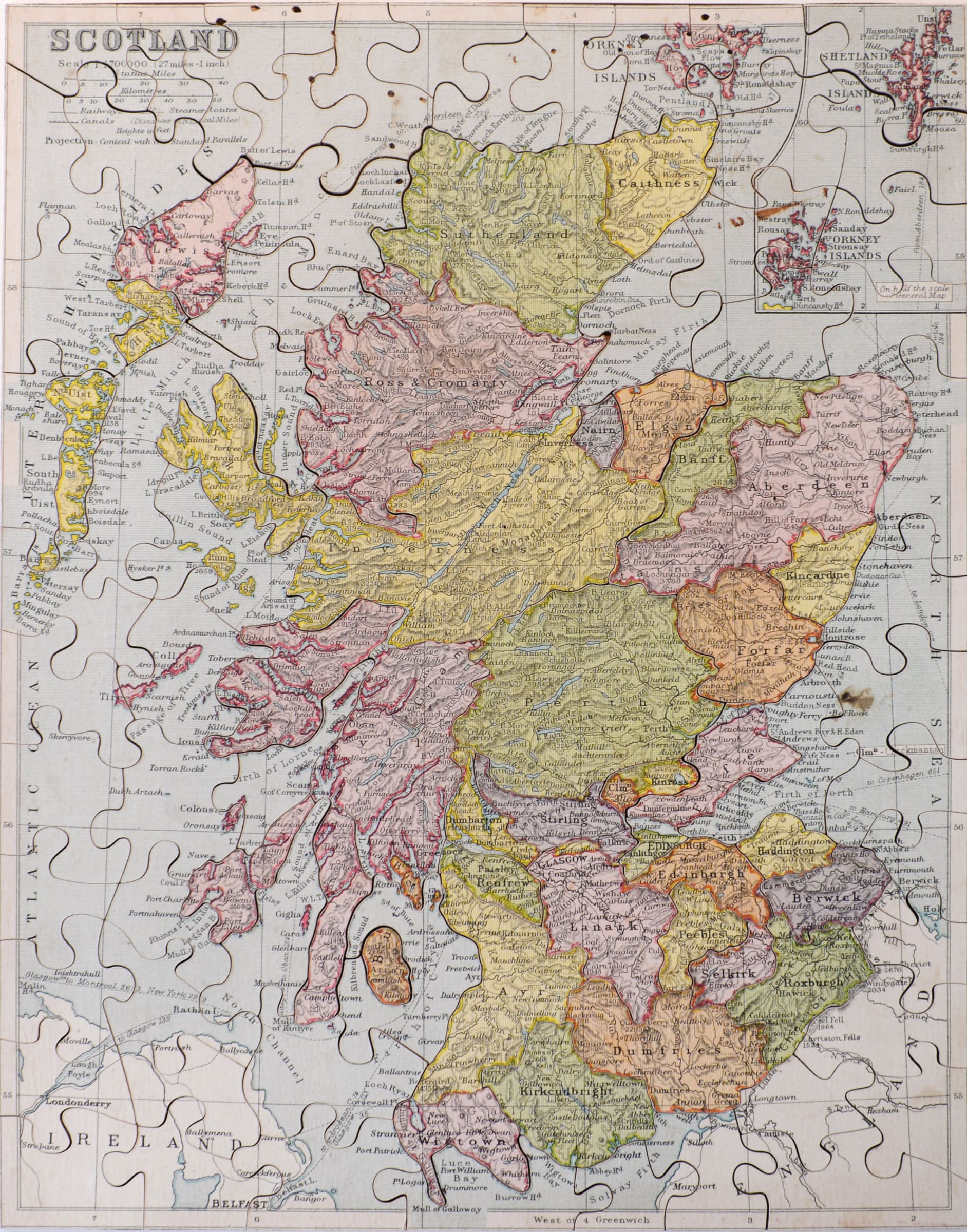 George Philip & Son Ltd., Scotland Jigsaw Puzzle, 1930 c. | The Map House