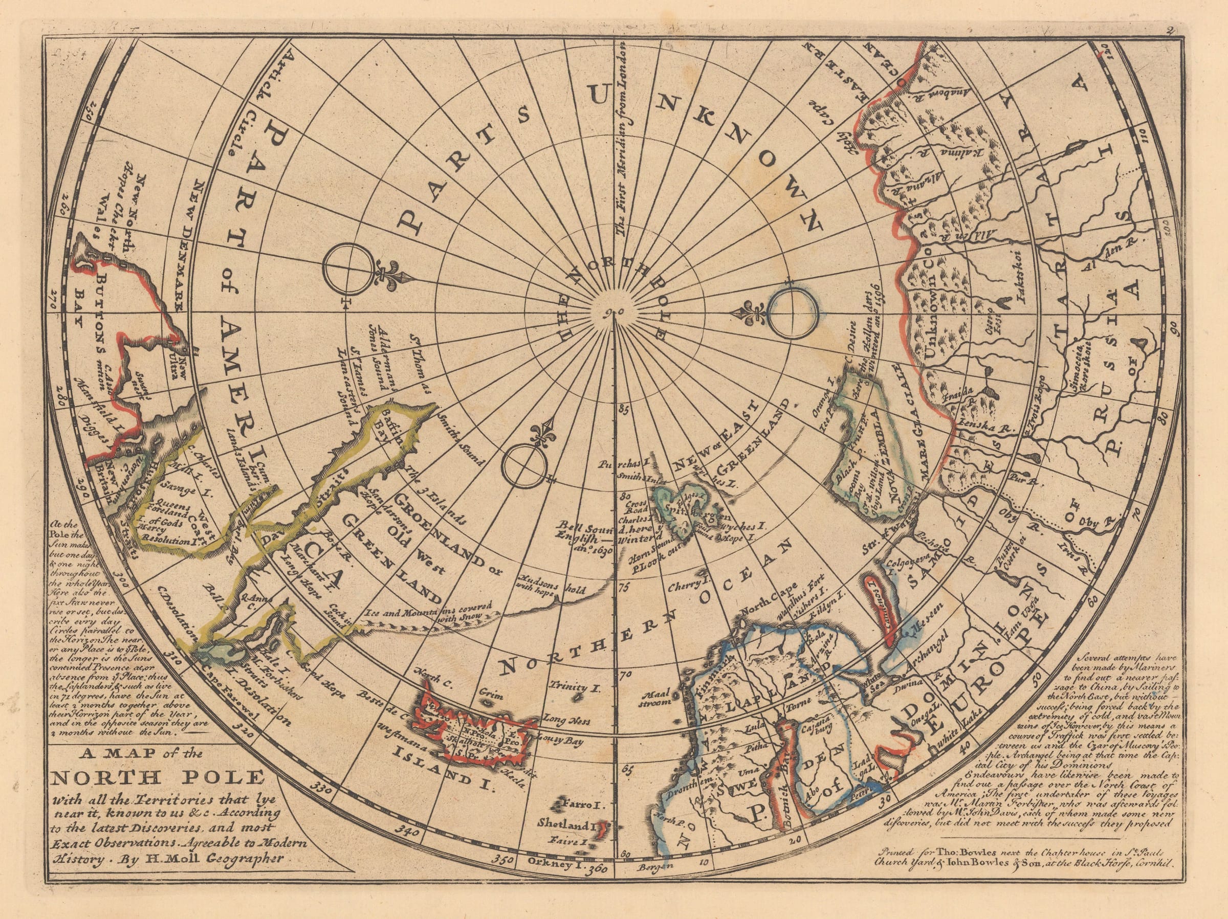 Herman Moll, A Map of the North Pole, 1750 c. | The Map House