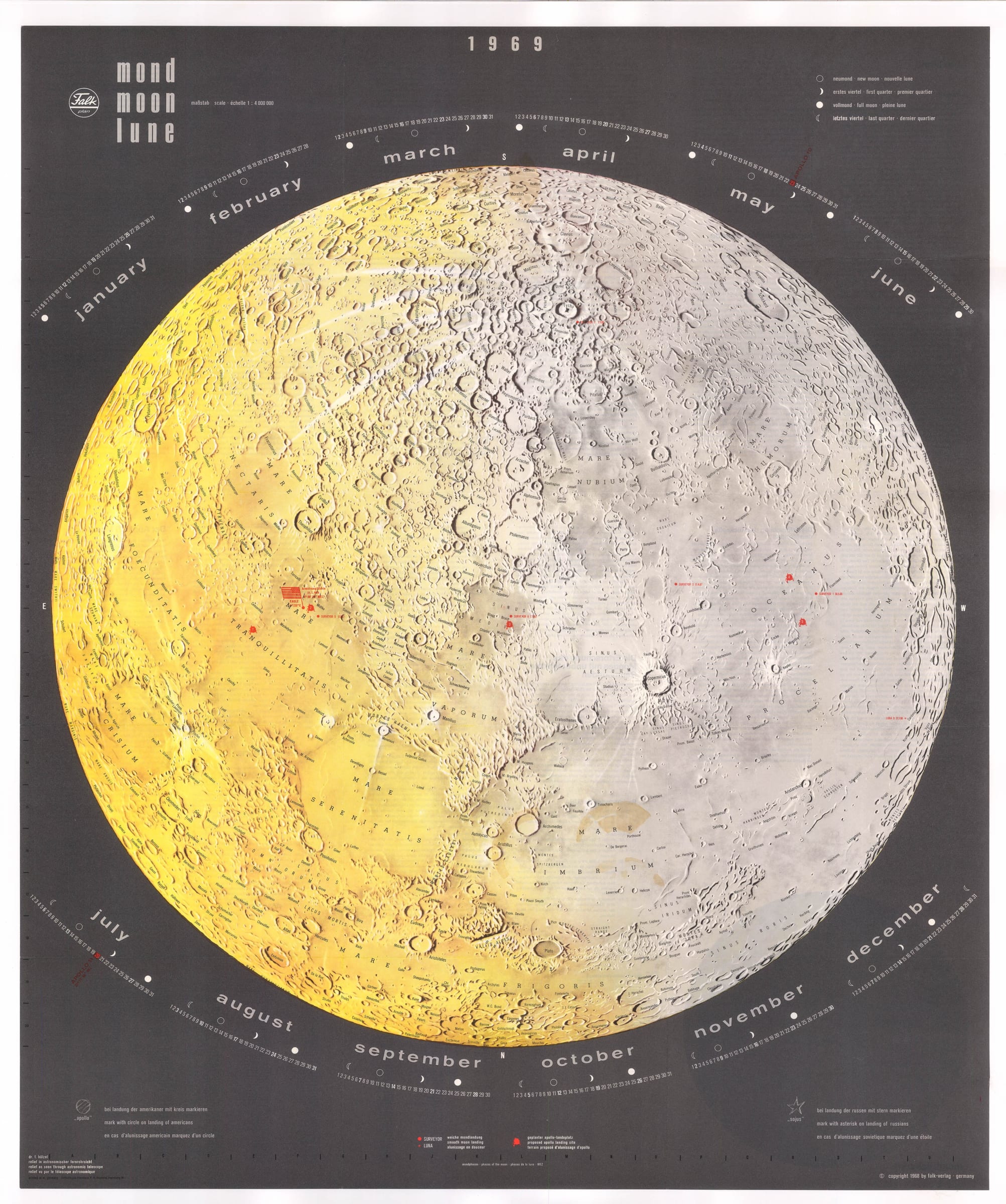 Dr. F. Holzel, Mond. Moon. Lune., 1969 | The Map House