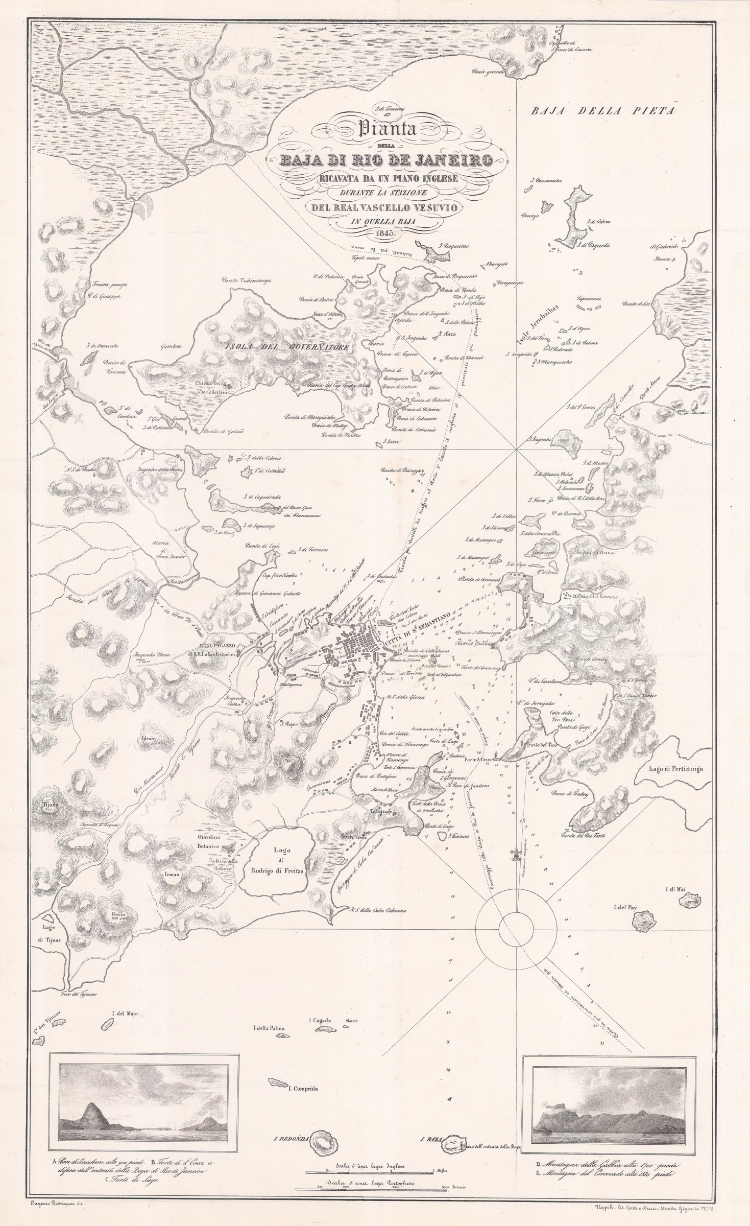 Eugenio Rodriguez, Chart of Rio de Janeiro, 1843 | The Map House