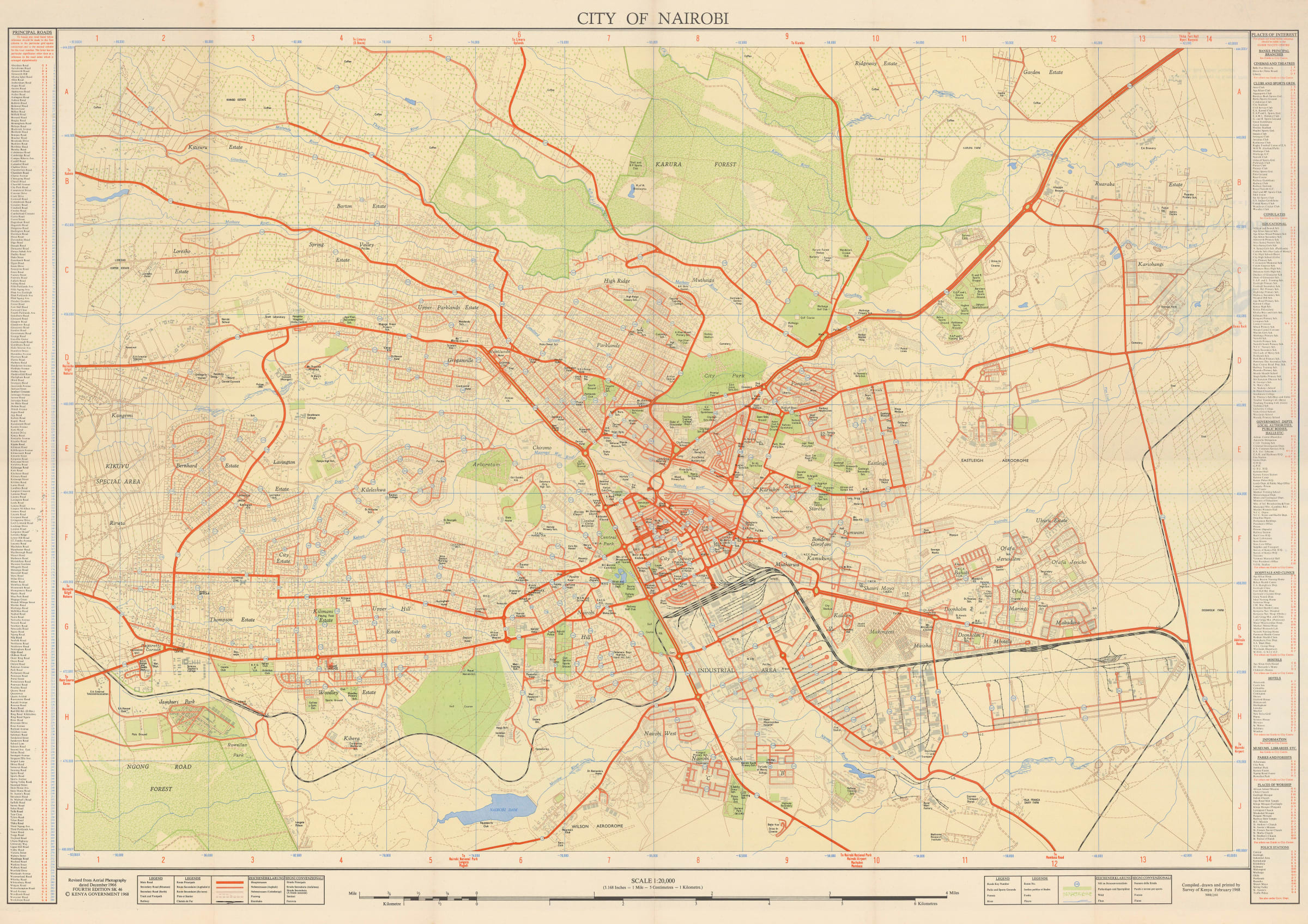 Survey of Kenya, City of Nairobi, 1968 | The Map House
