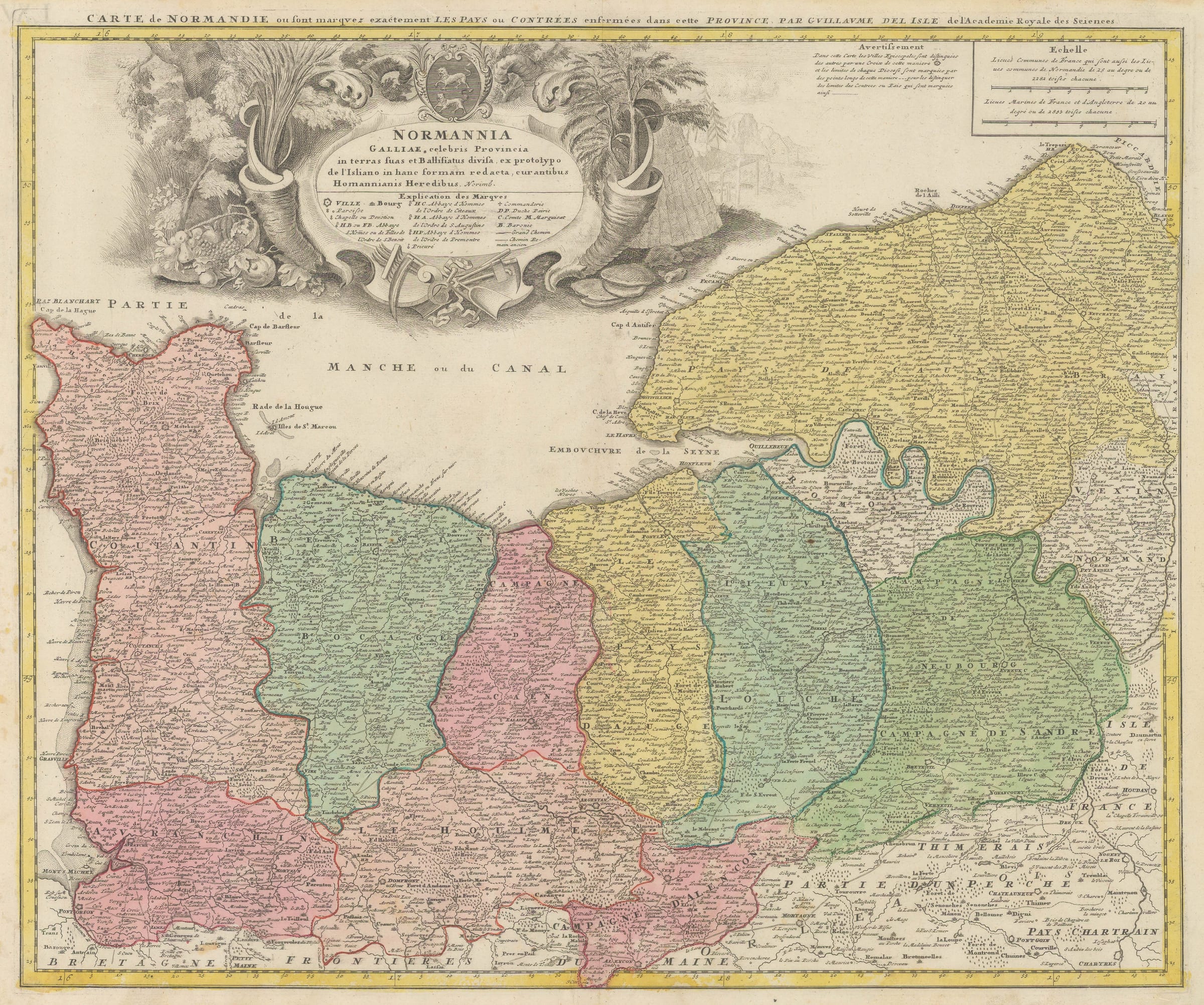 Homann Heirs, Normandy, 1740 c. | The Map House