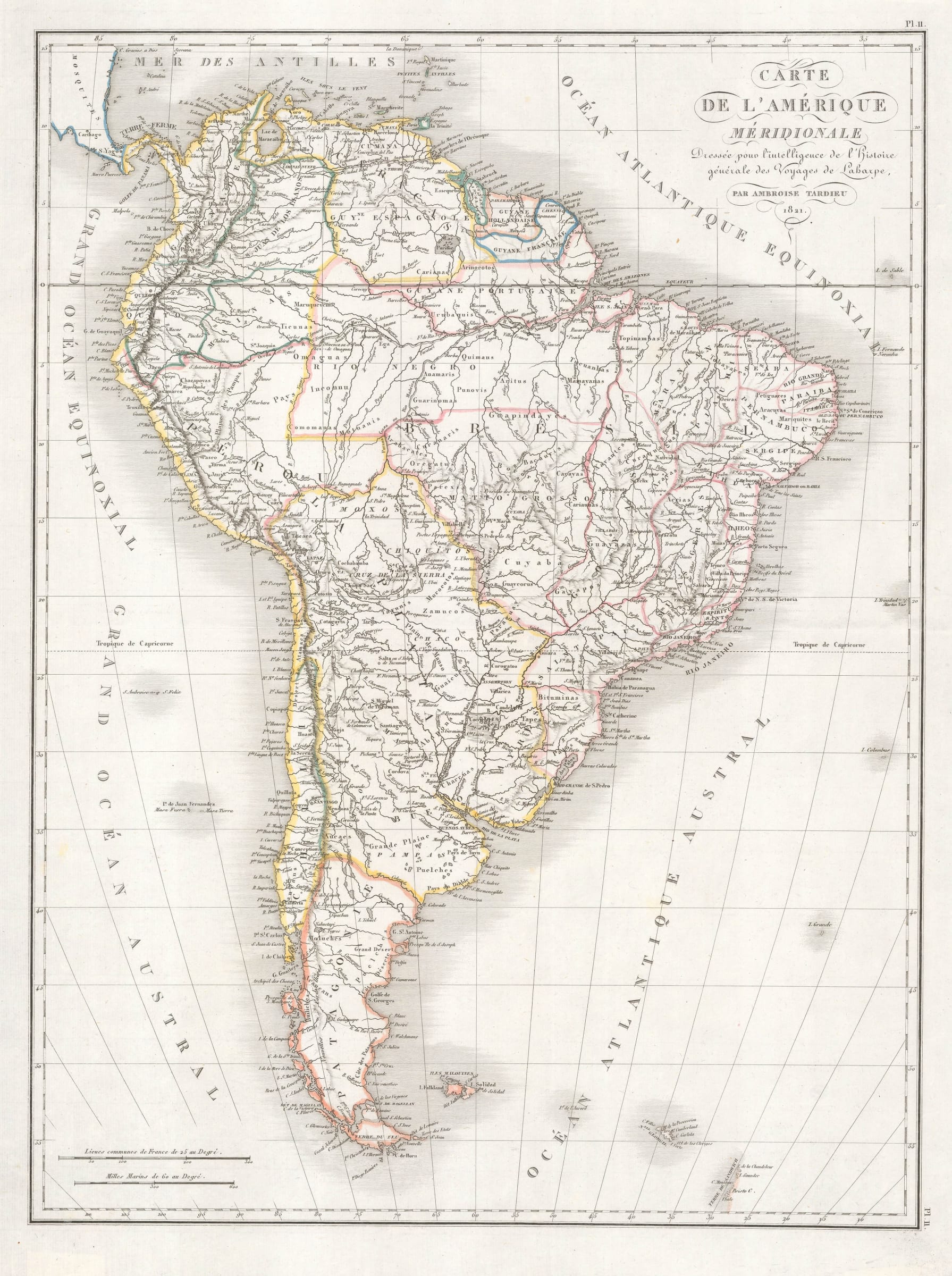 Tardieu, South America, 1821 | The Map House