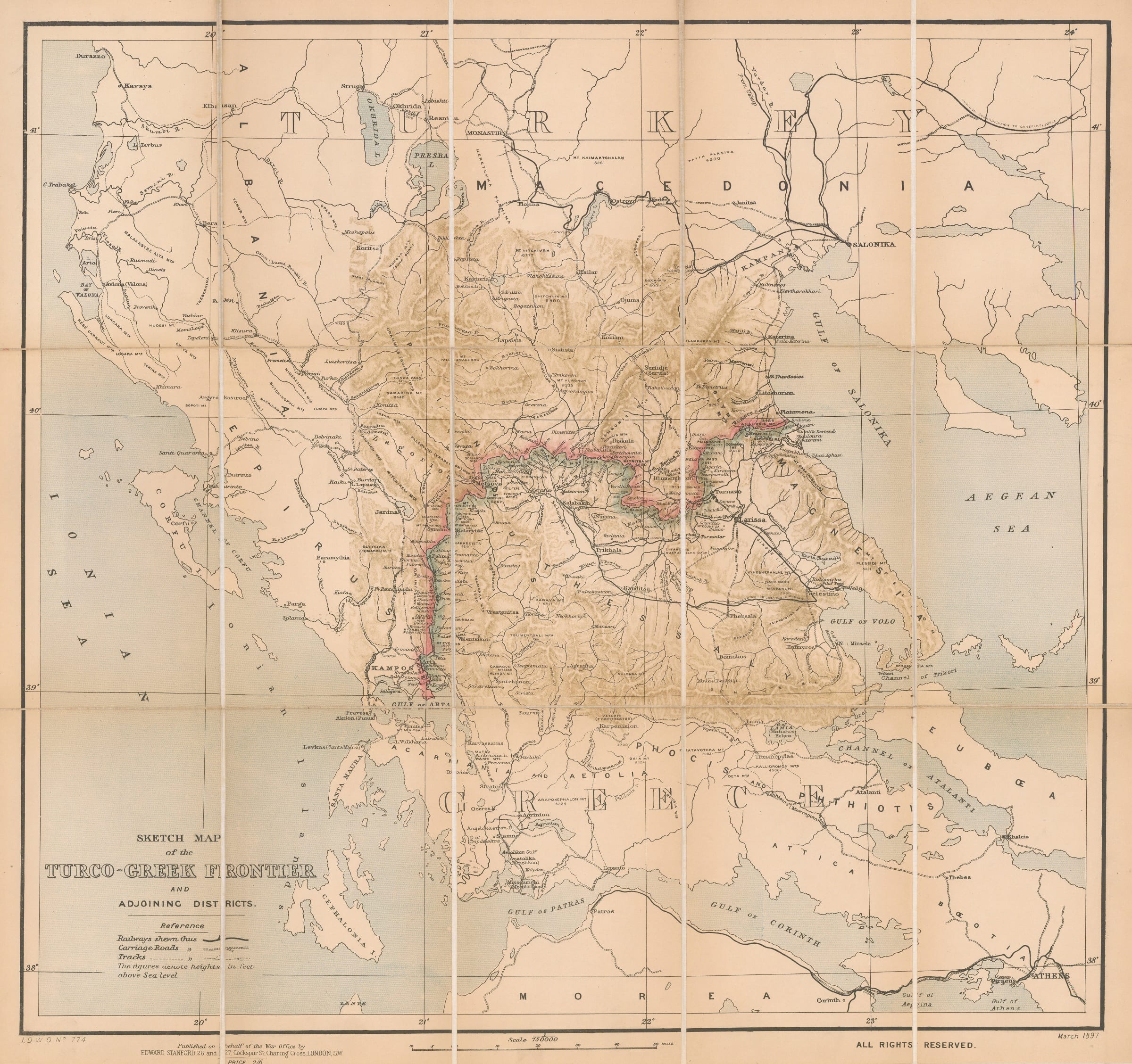 Edward Stanford, Sketch Map of the Turco-Greek Frontier, 1897 | The Map ...