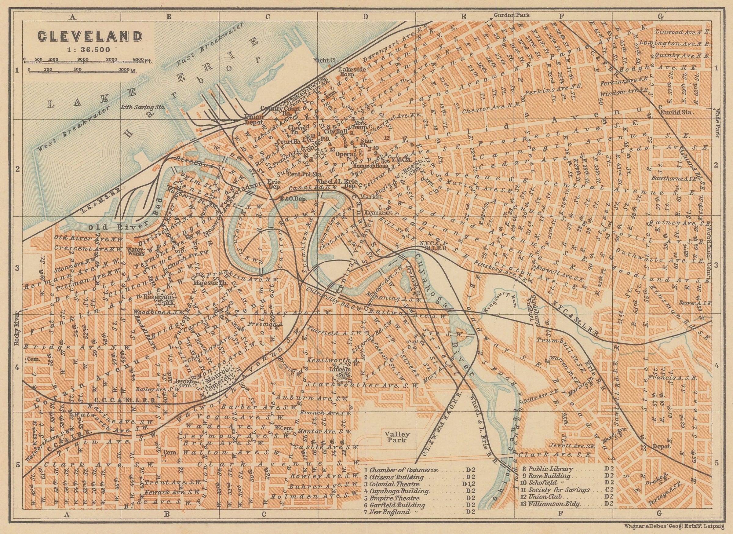 Karl Baedeker, Cleveland, 1908 | The Map House