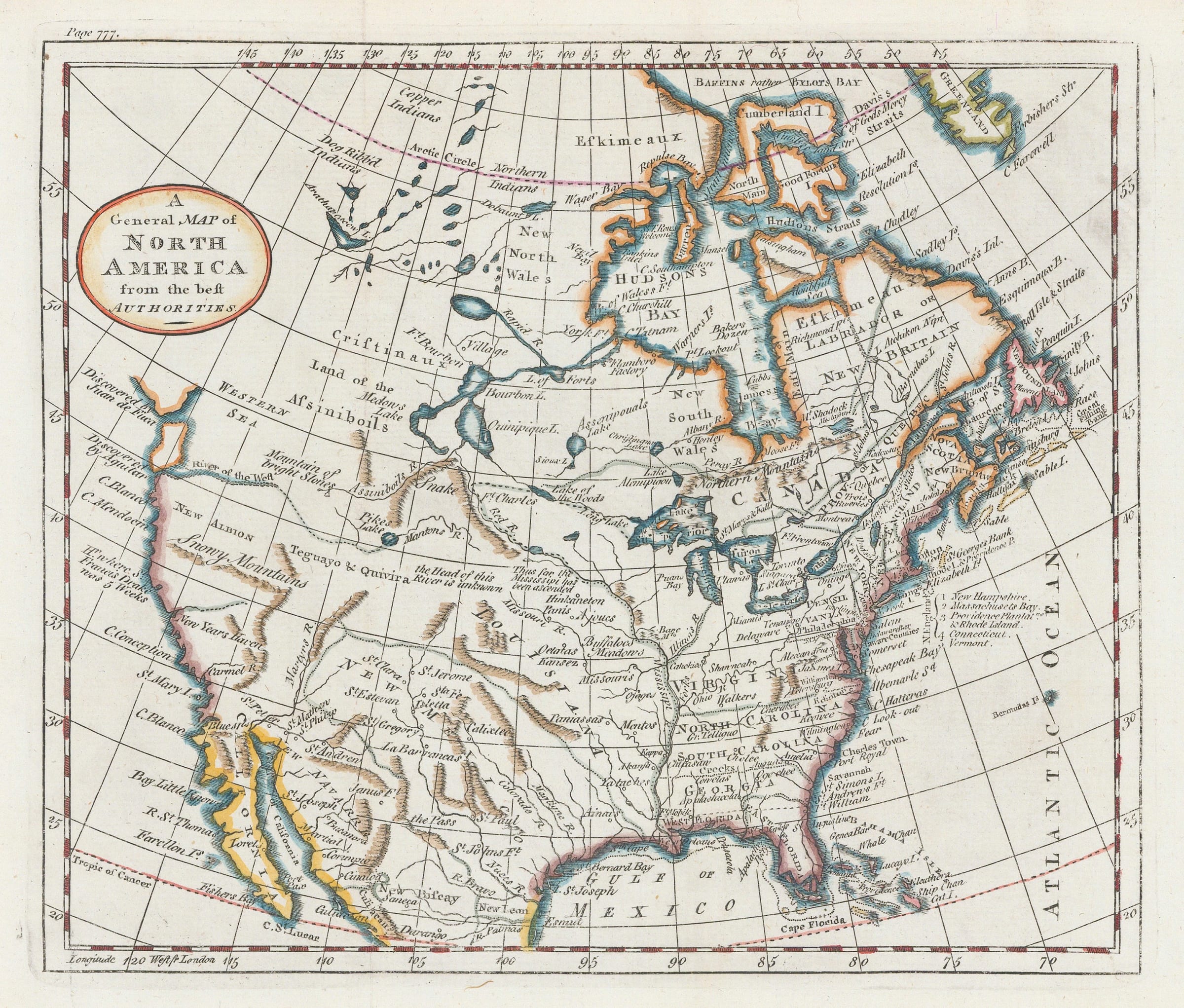William Guthrie, A General Map of North America from the best ...
