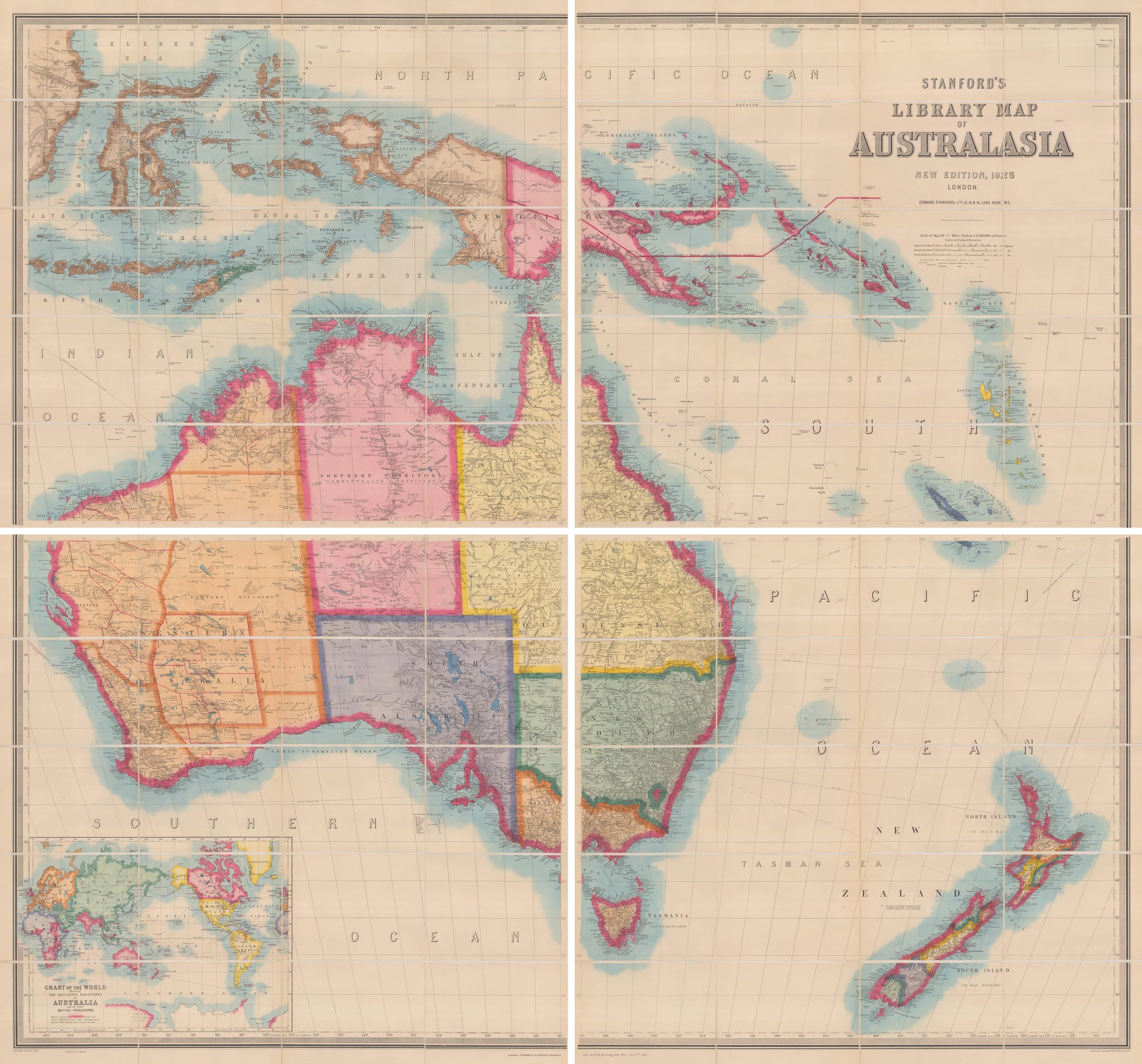 Edward Stanford, Stanford's Library Map of Australasia, 1925 | The Map ...