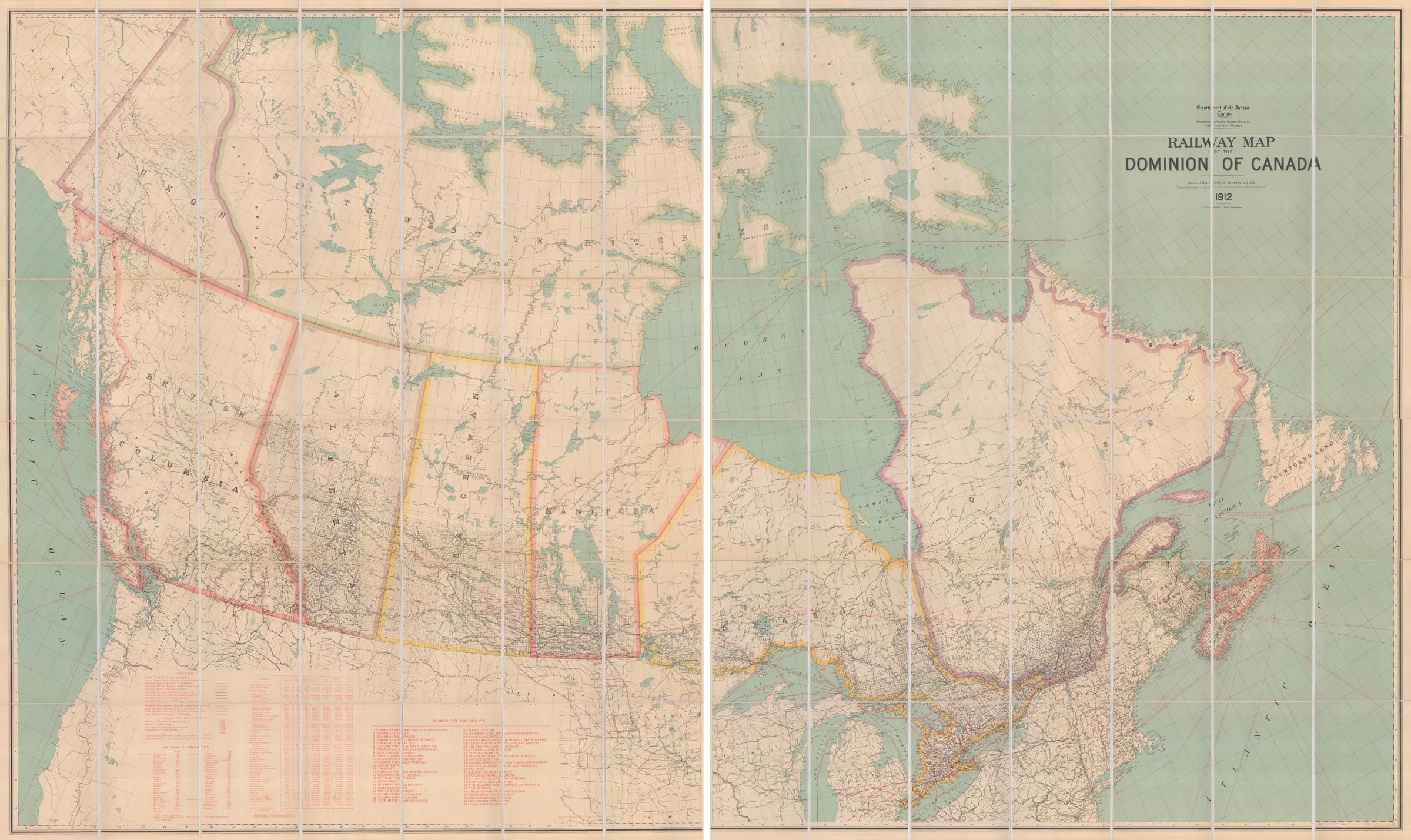 Canadian Government, Railway Map of Canada, 1912 | The Map House
