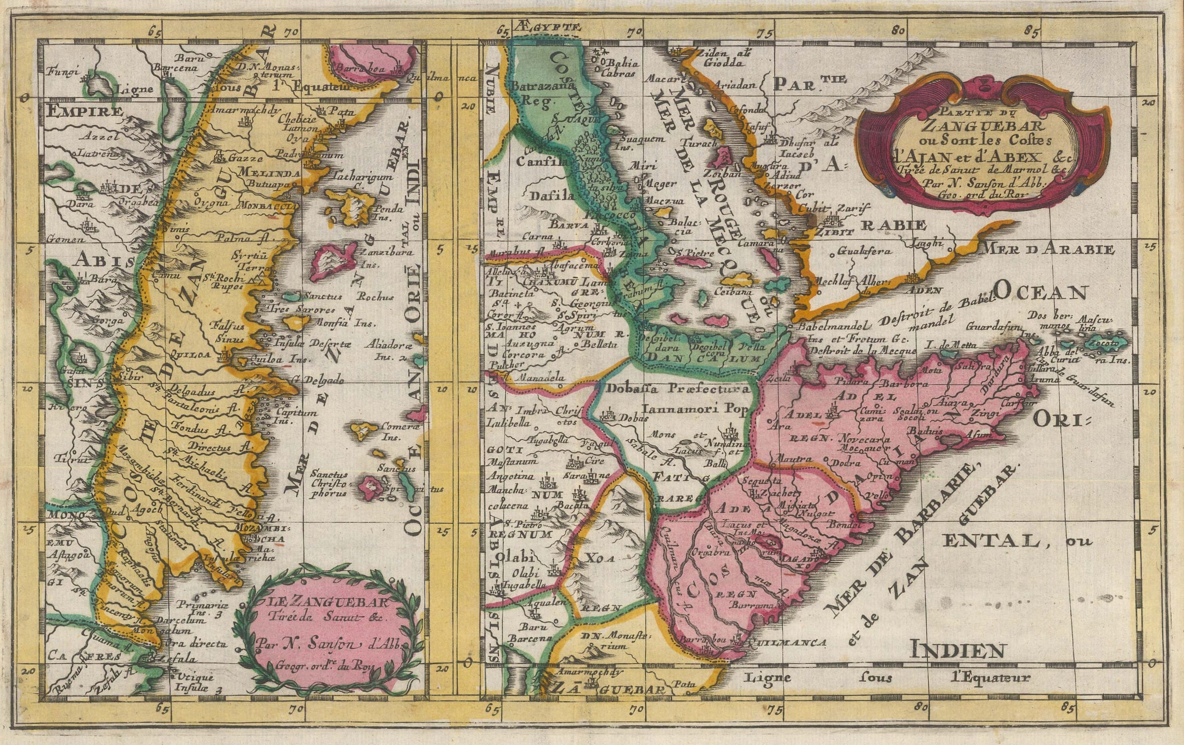 Nicolas Sanson, East coast of Africa, 1700 | The Map House