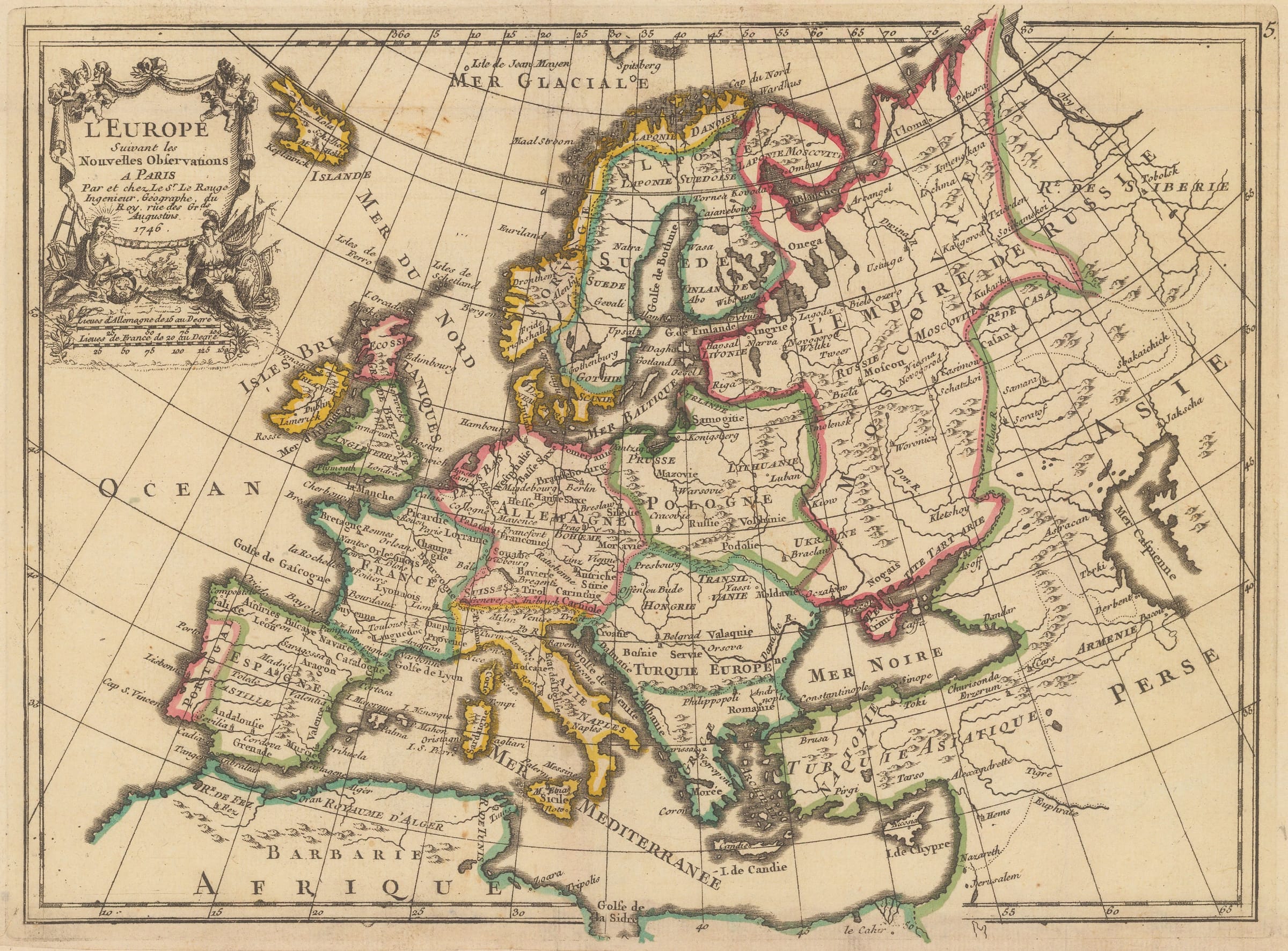Georges-Louis Le Rouge, Europe, 1746 | The Map House