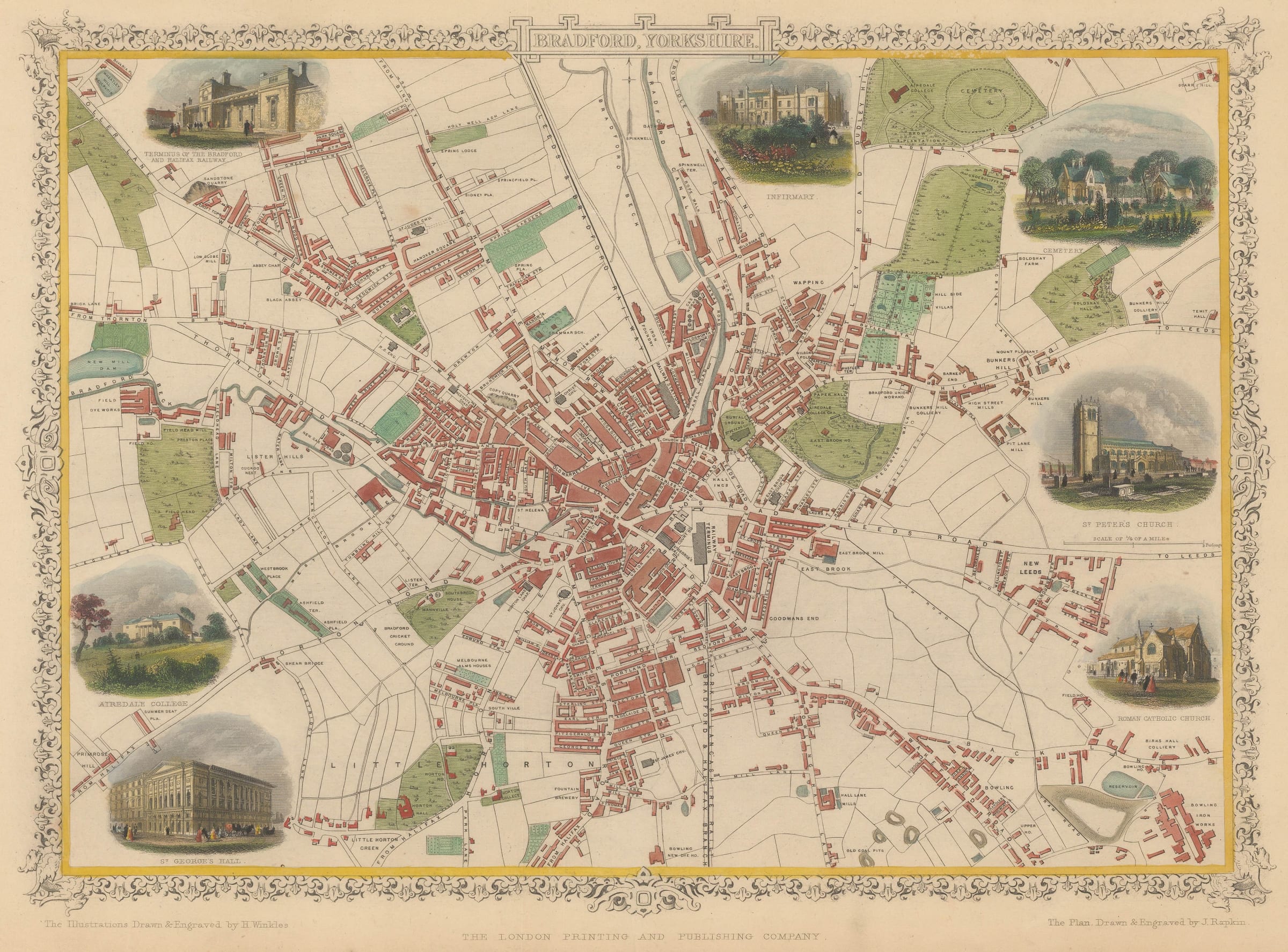 John Tallis, Bradford, Yorkshire, 1851 | The Map House
