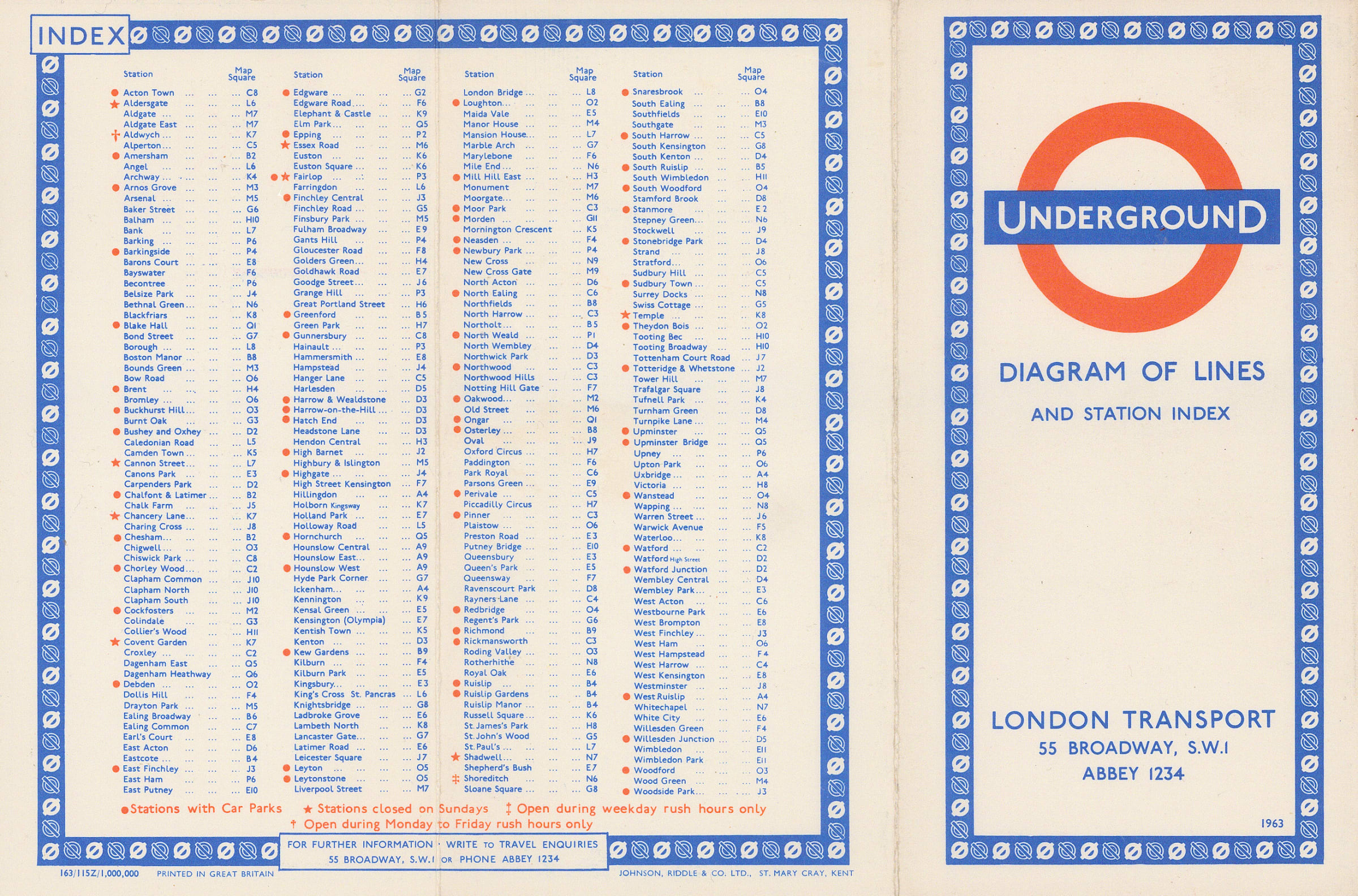 Harold Hutchison, Hutchison's Final Tube Map, 1963 | The Map House