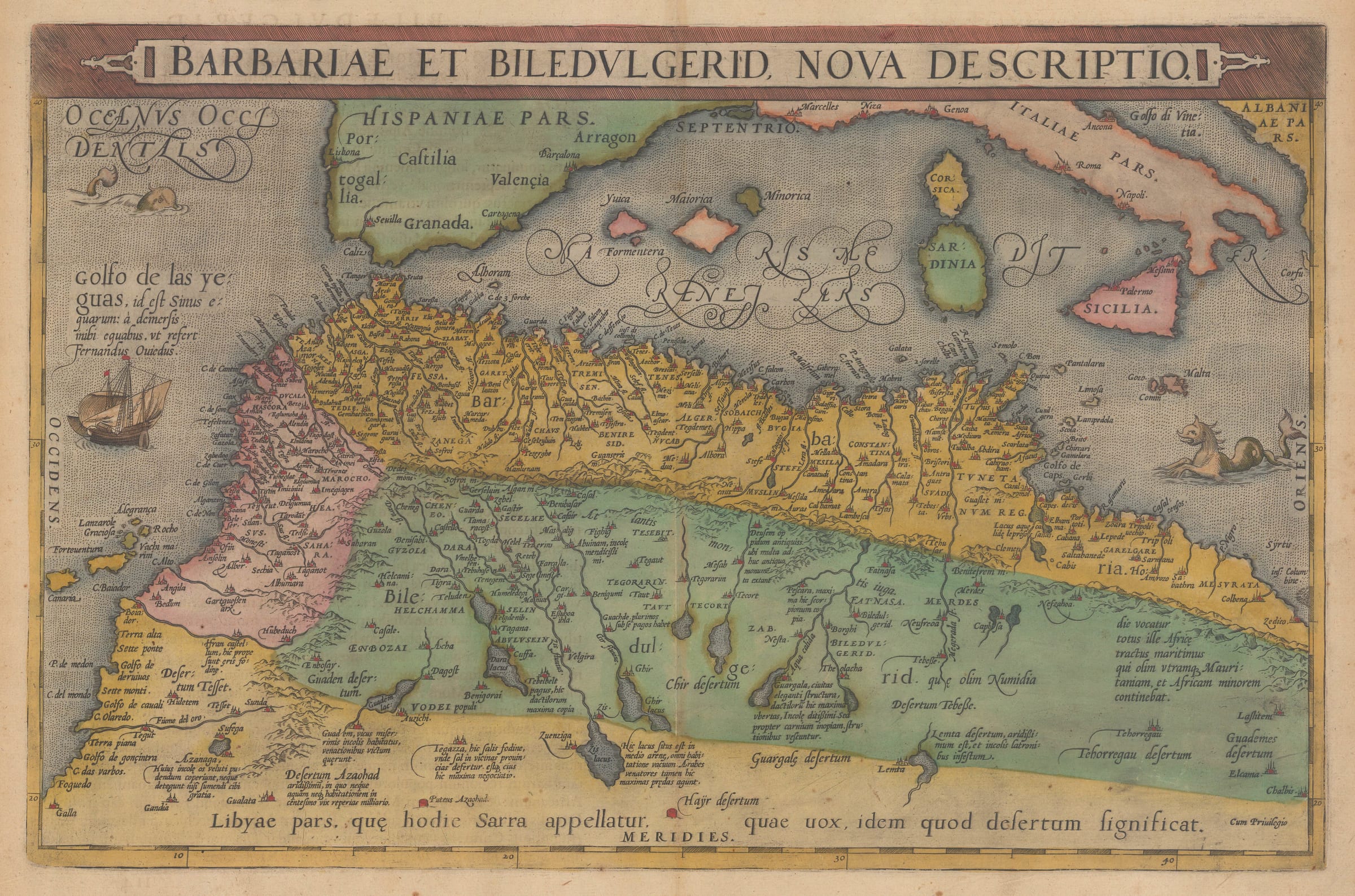Abraham Ortelius, Northern Africa or Barbary Coast, 1601 | The Map House