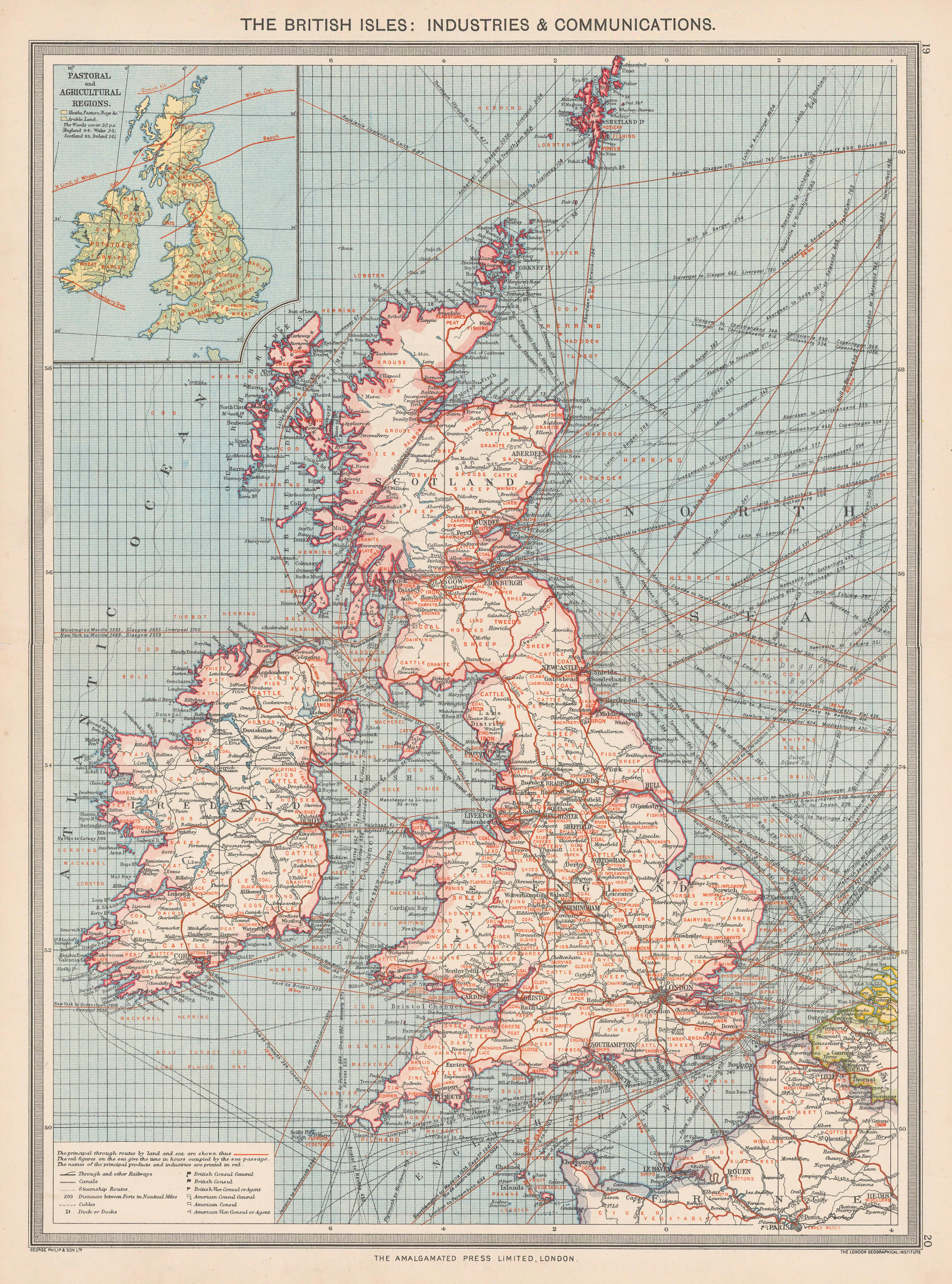 George Philip & Son Ltd., The British Isles: Industries & Communications, 1910 c | The Map House