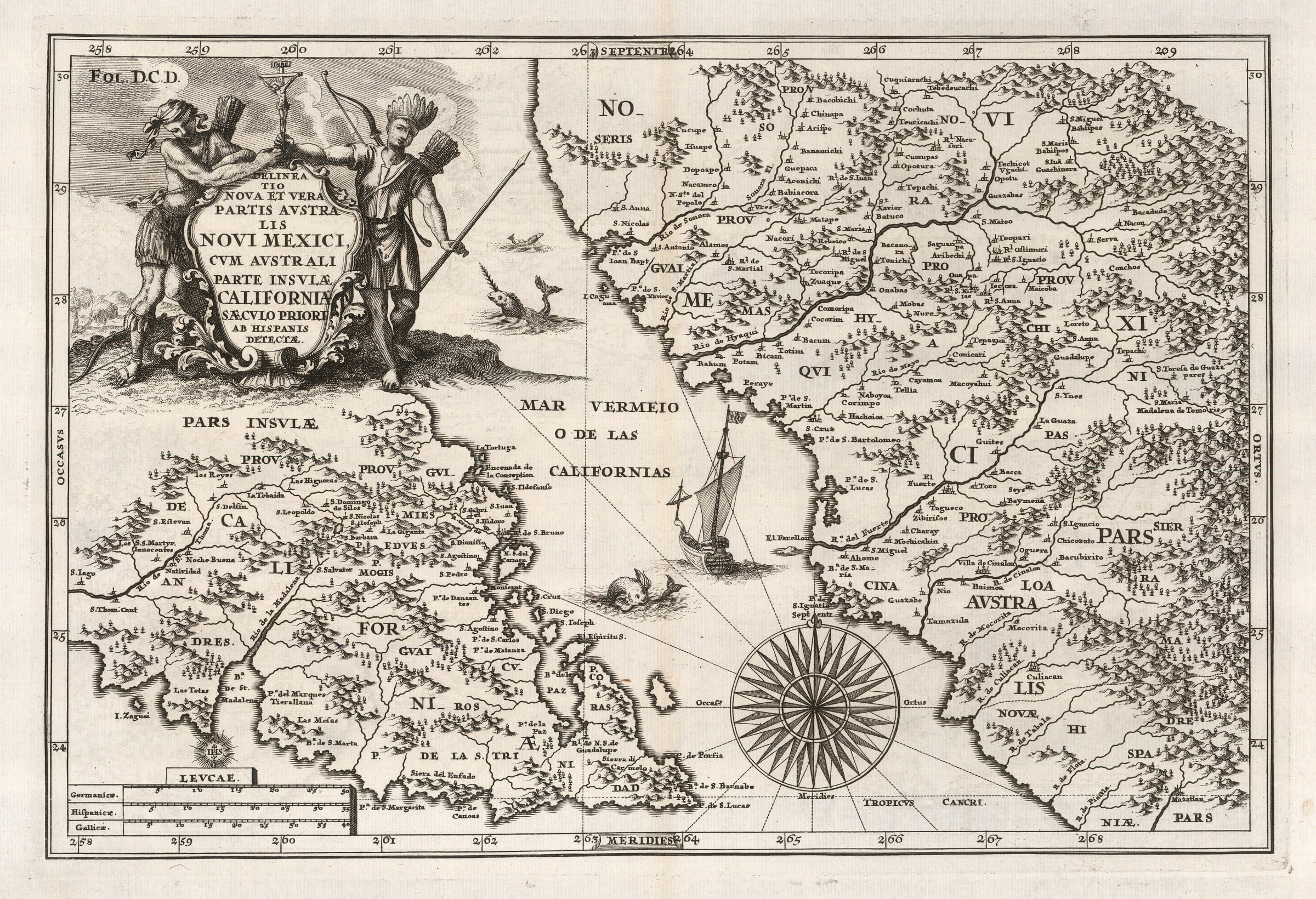 Heinrich Scherer, Baja California and Mexico, 1700 c. | The Map House
