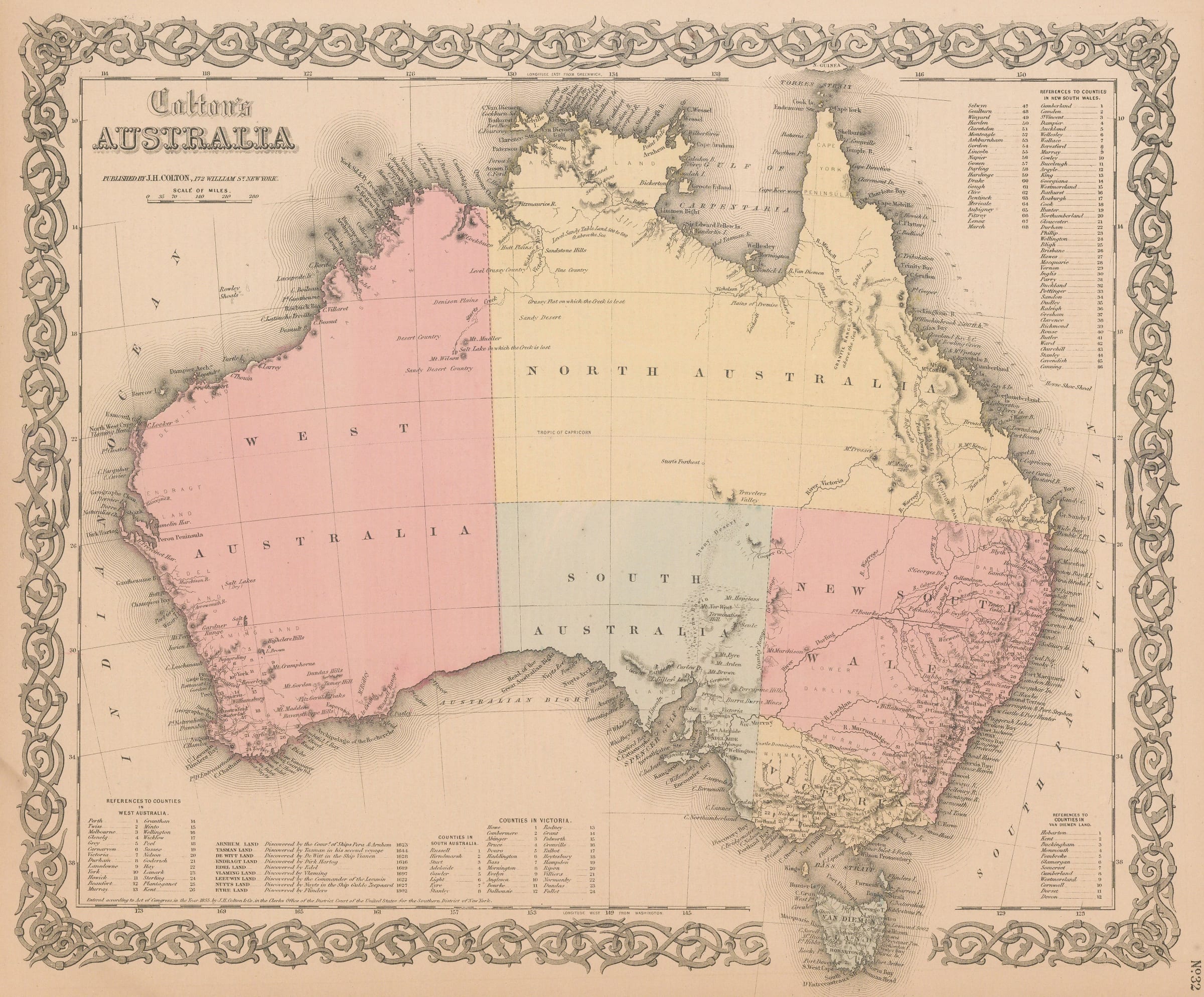 Joseph Hutchins Colton, Australia, 1861 | The Map House