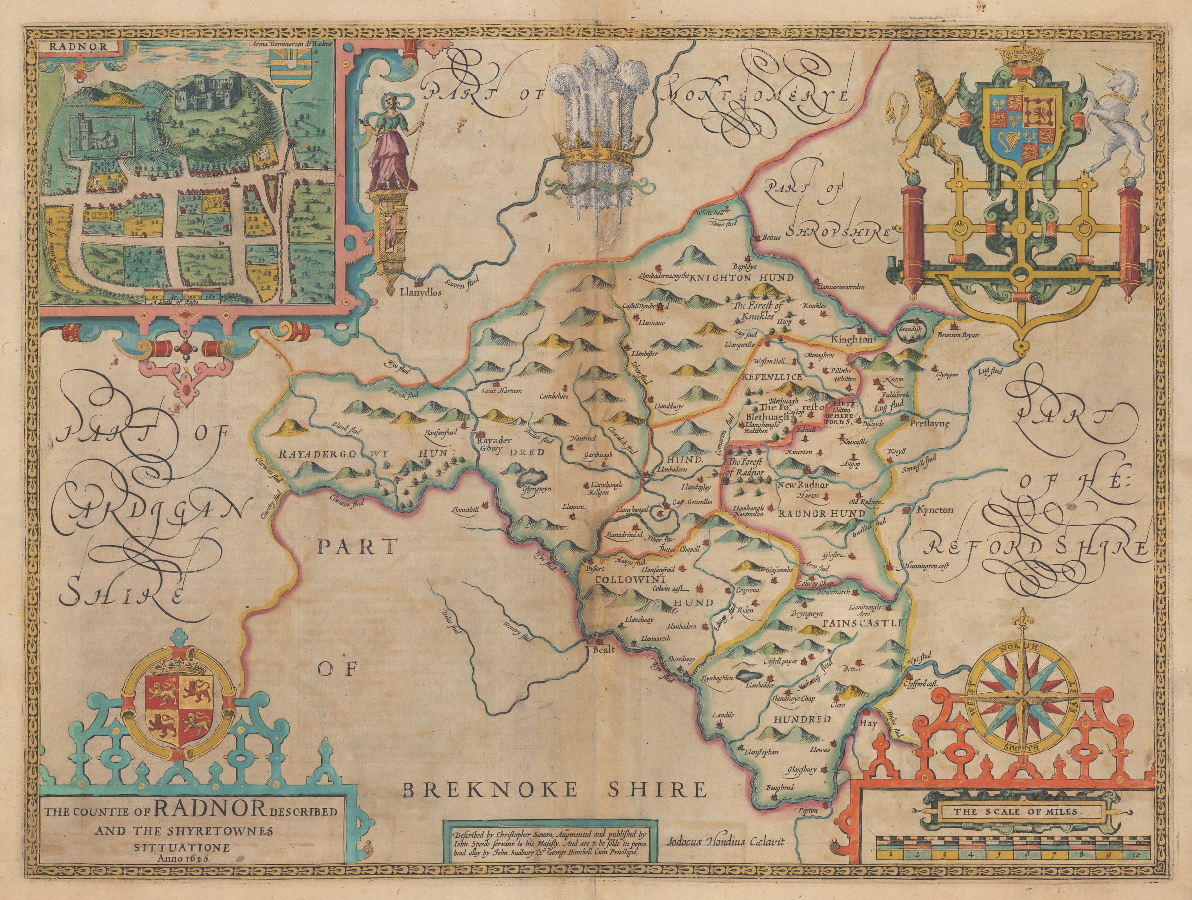 John Speed, Radnorshire, 1616 | The Map House