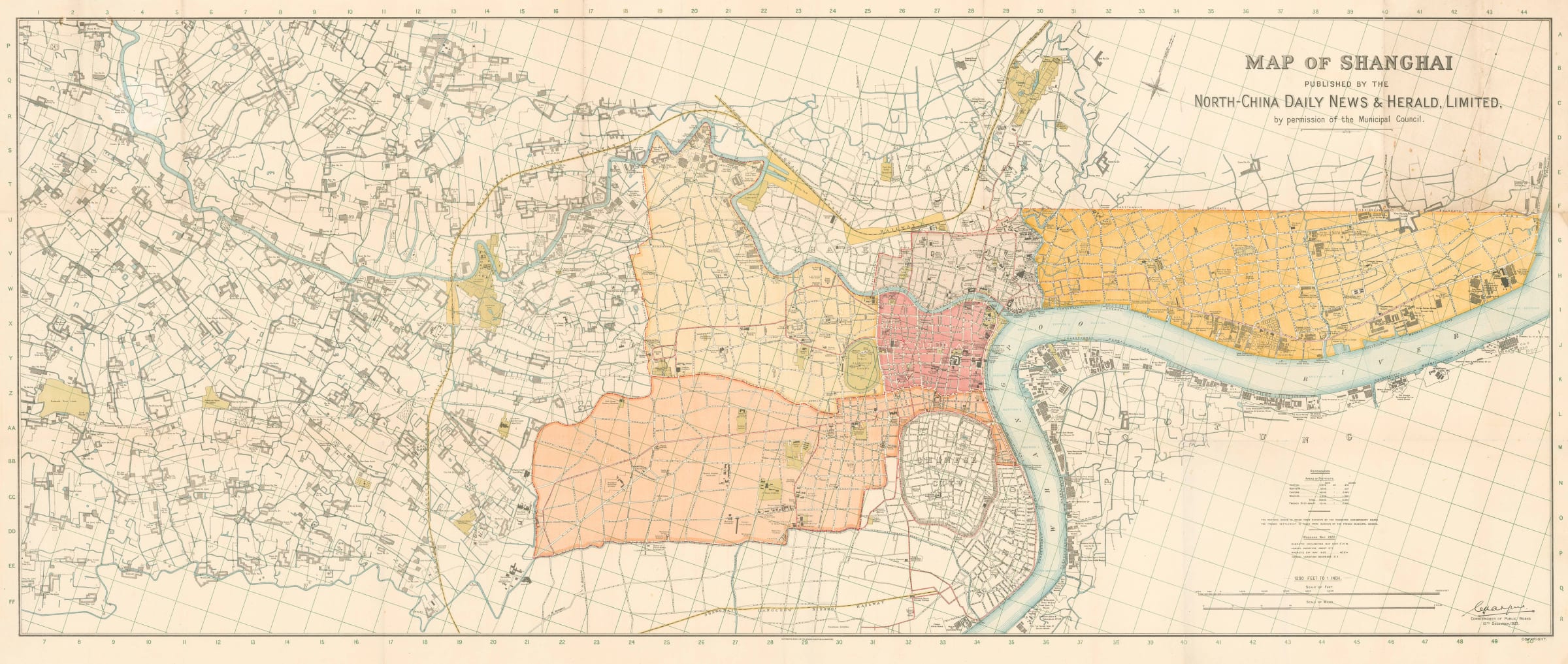 North China Daily News and Herald, Map of Shanghai, 1923 | The Map House