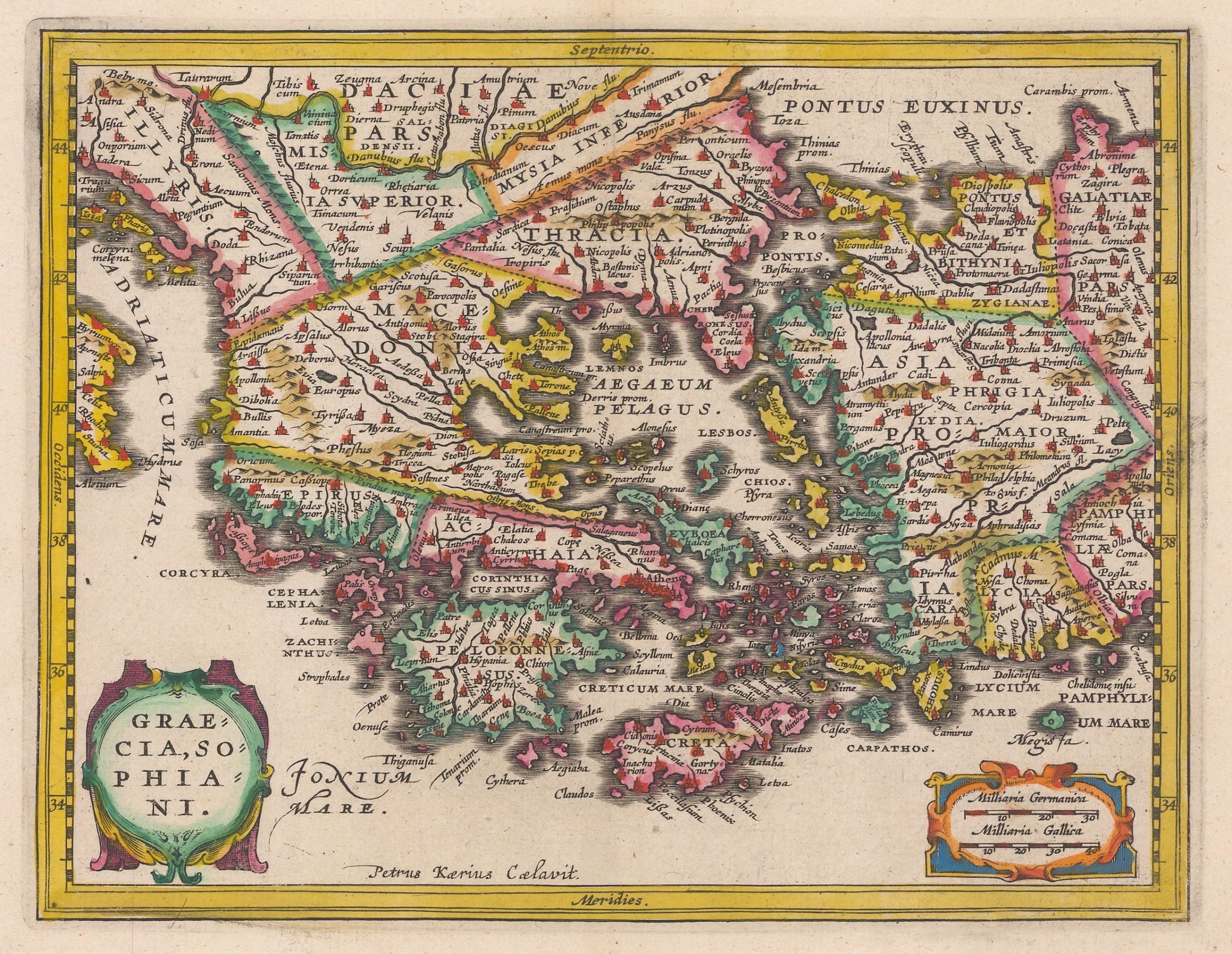 Jan Jansson, Ancient Greece, 1661 | The Map House