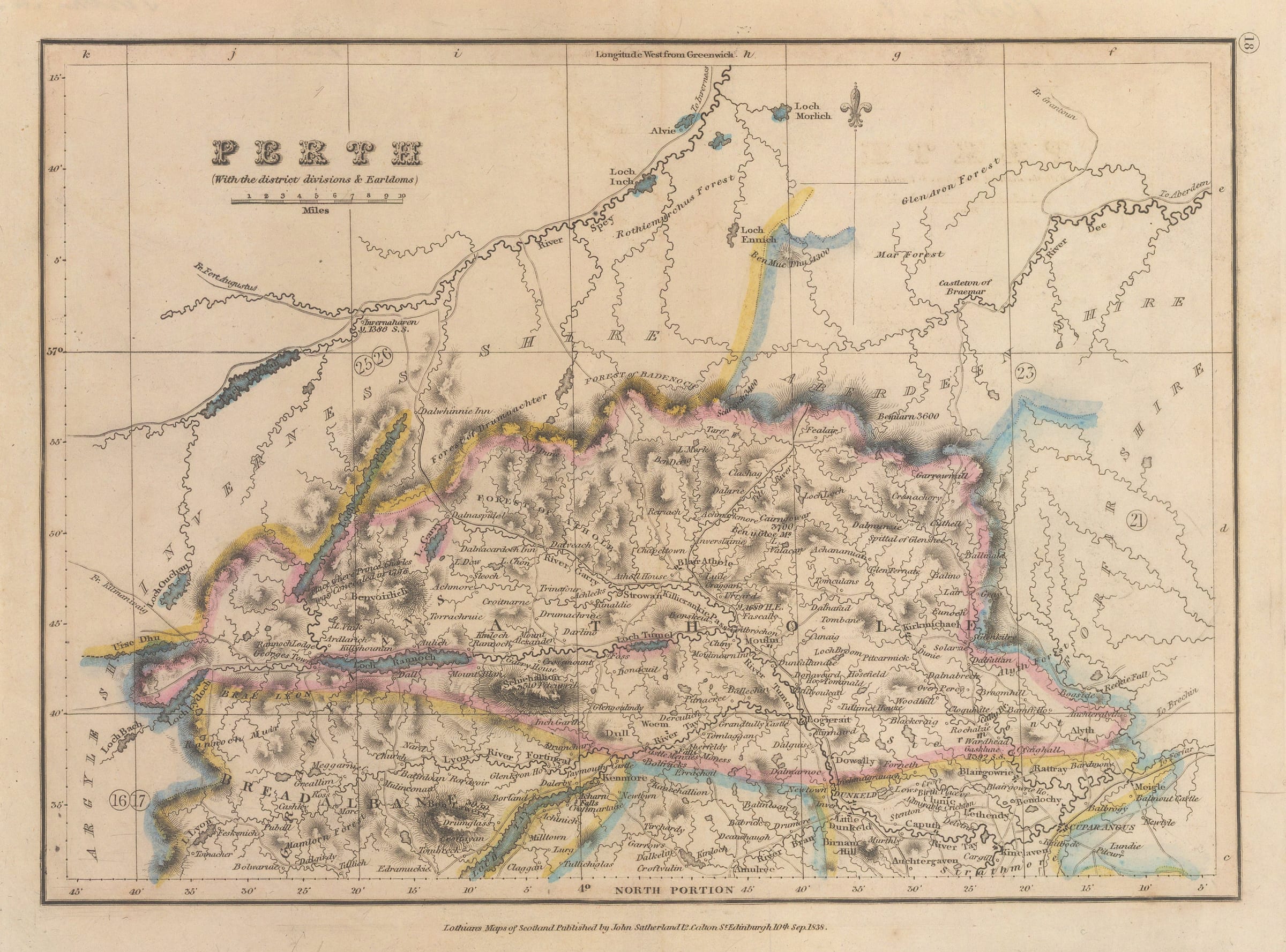 John Lothian, Perth - North Portion, 1838 | The Map House