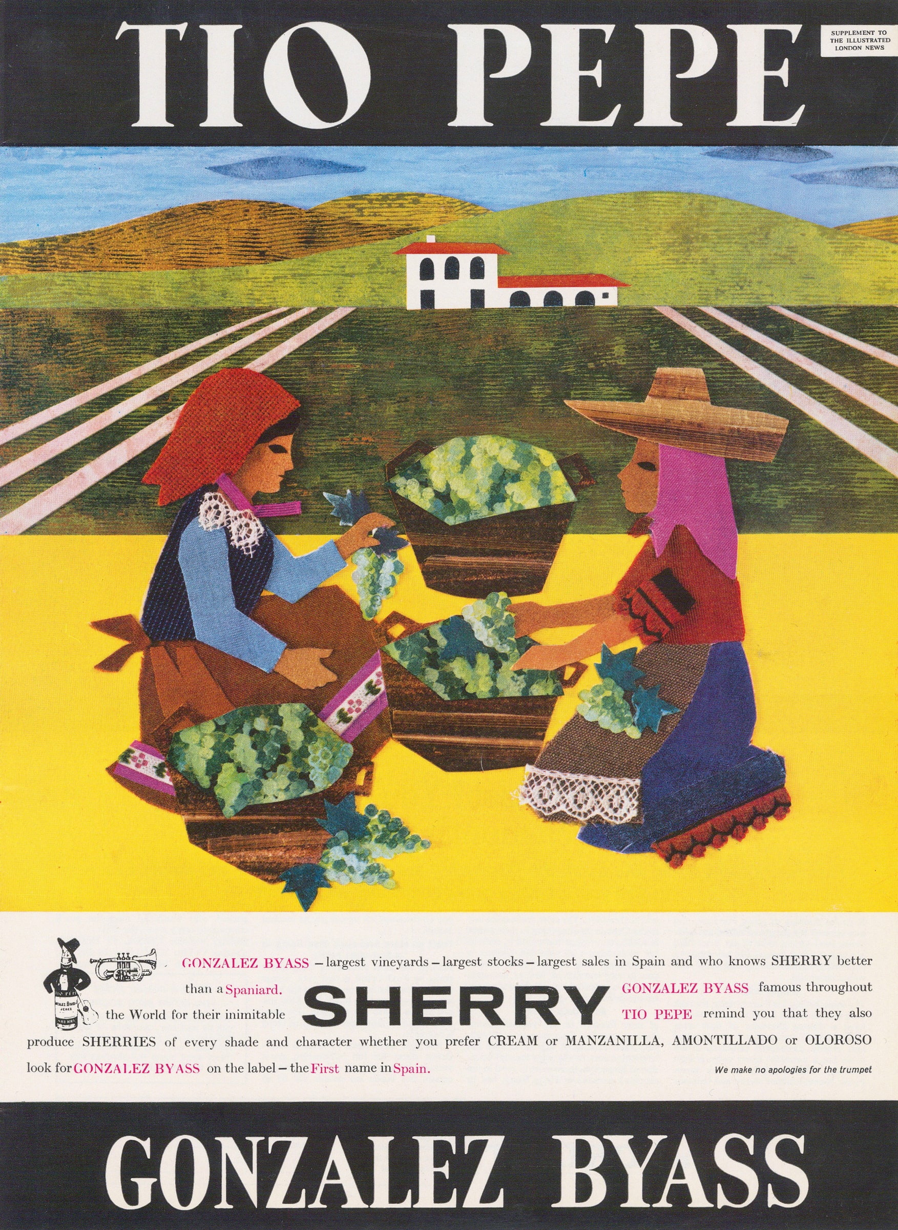 Illustrated London News (ILN), Sherry - Tio Pepe, 1963 | The Map House