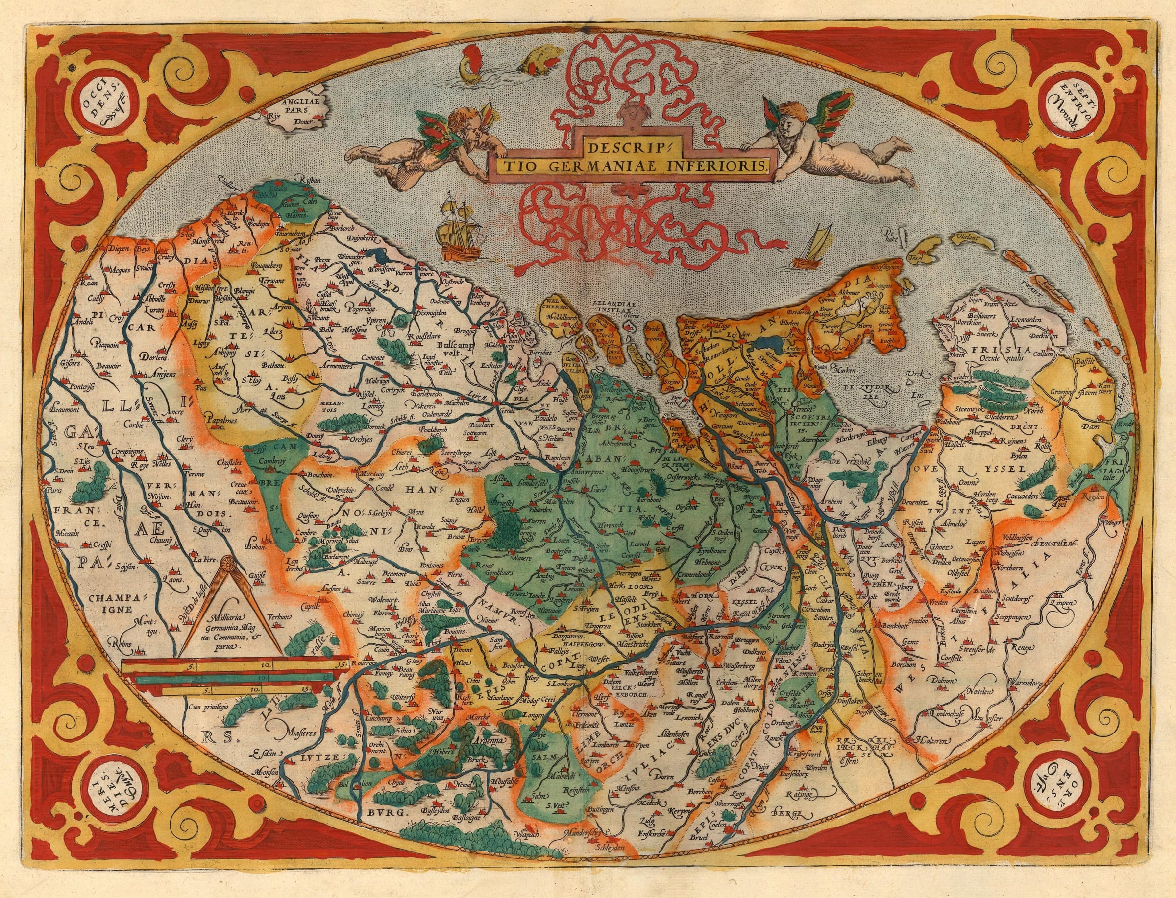 Abraham Ortelius, The Netherlands, 1592 | The Map House