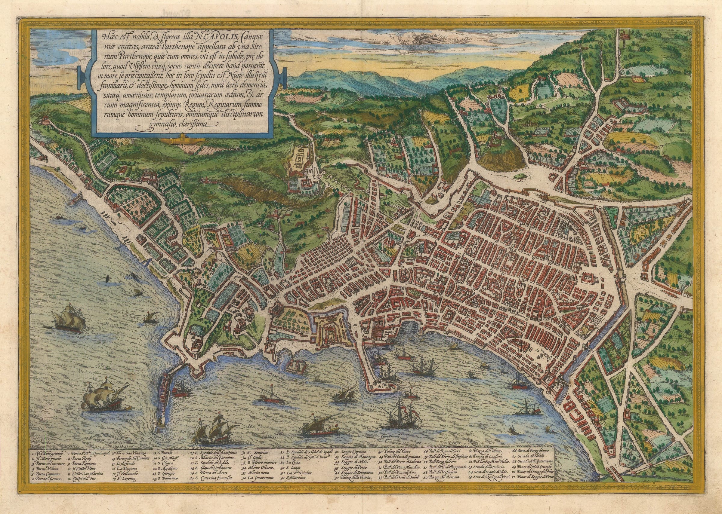 Georg Braun & Frans Hogenberg, Naples, 1572 | The Map House