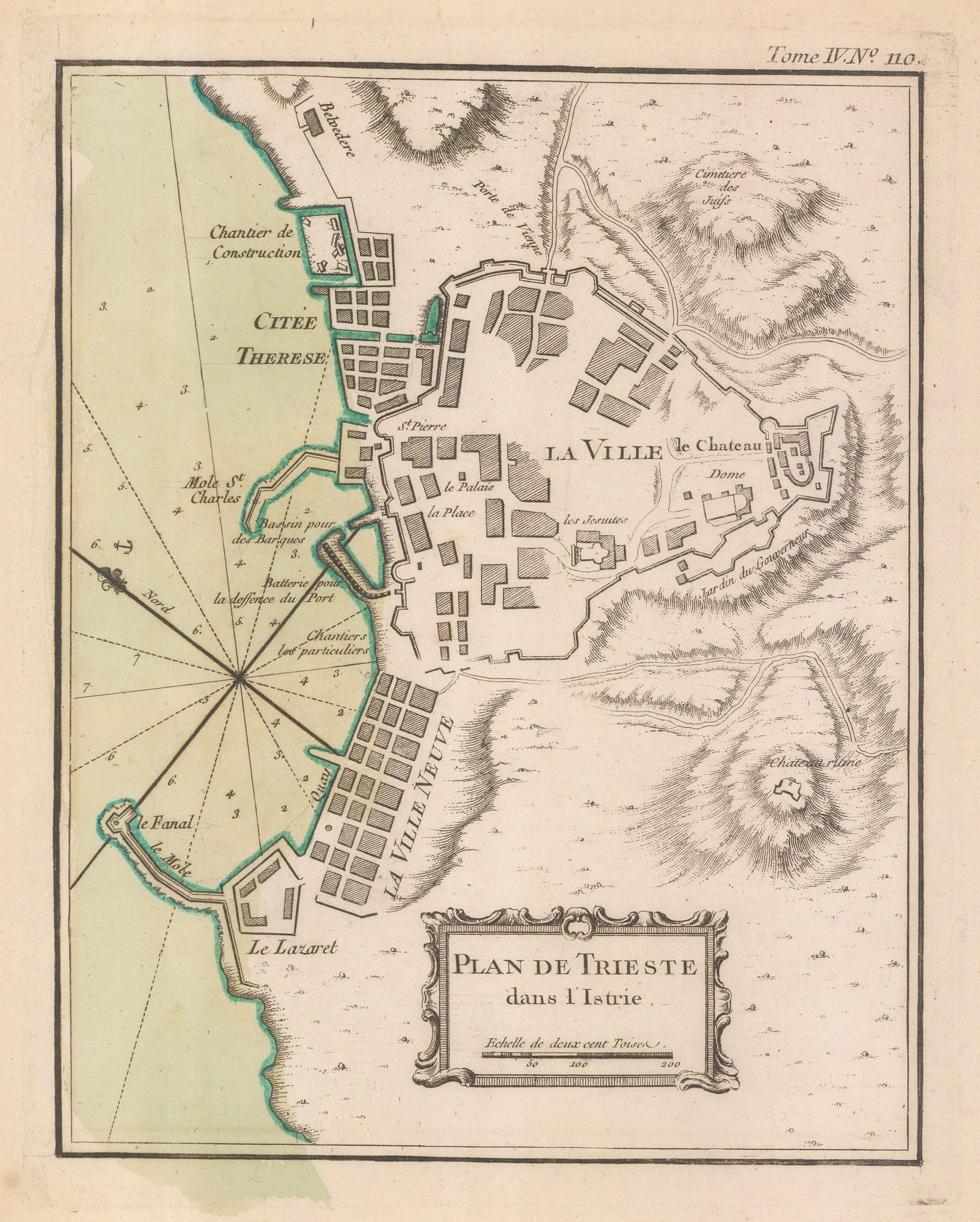 Jacques-Nicolas Bellin, Trieste, 1764 | The Map House