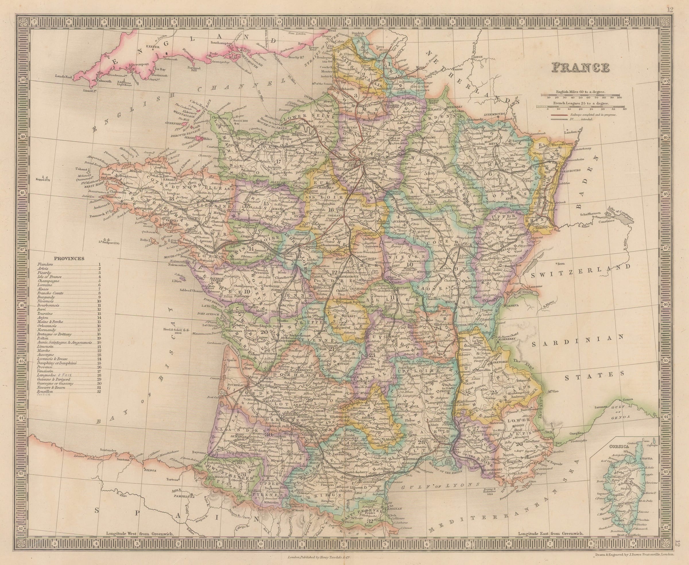 Henry Teesdale, France, 1847 | The Map House