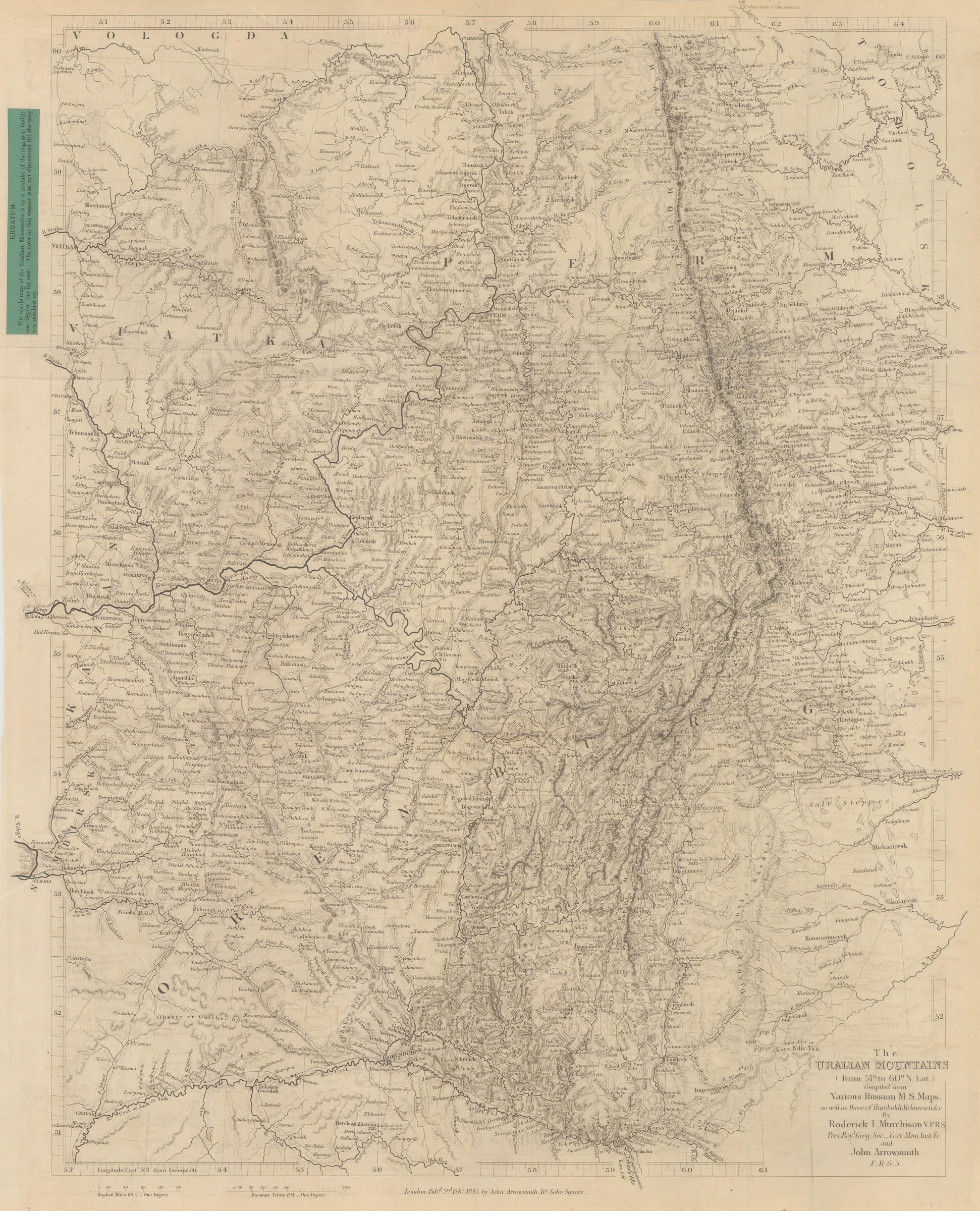 Royal Geographical Society (RGS), The Ural Mountains, 1845 | The Map House