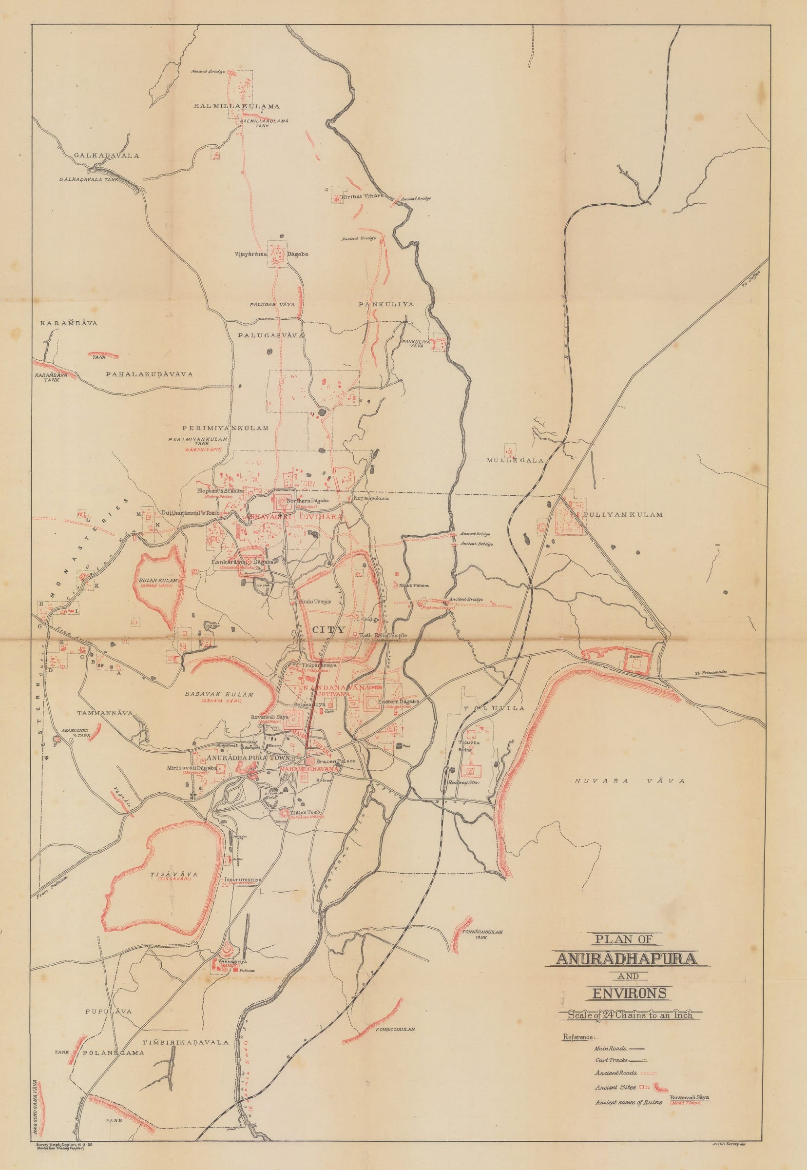 Ceylon Survey Department, Plan of Anuradhapura and Environs shewing ...