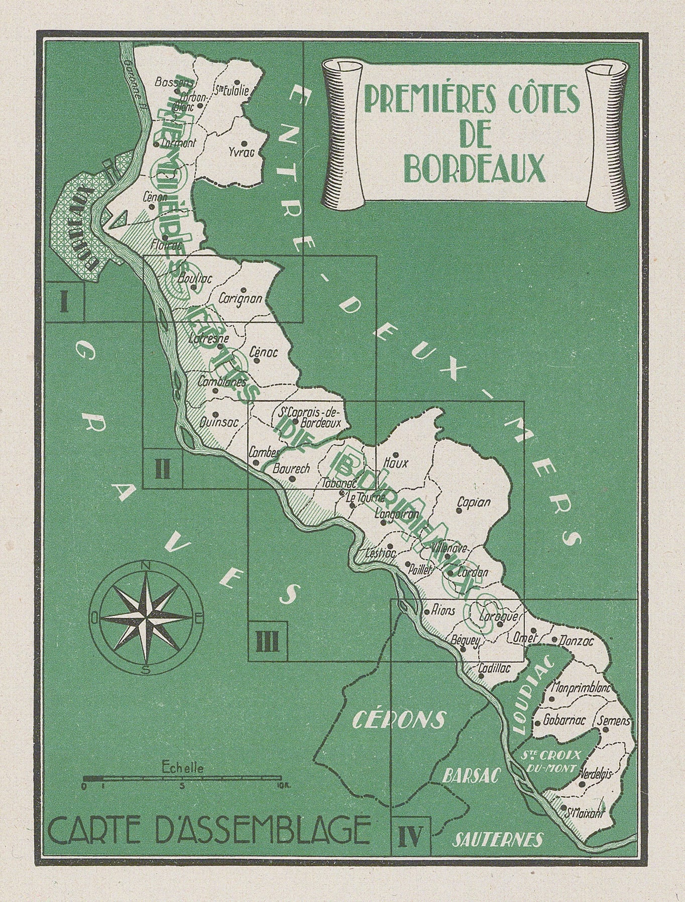 Walter Crotch, Bordeaux Wine Regions, 1947 | The Map House