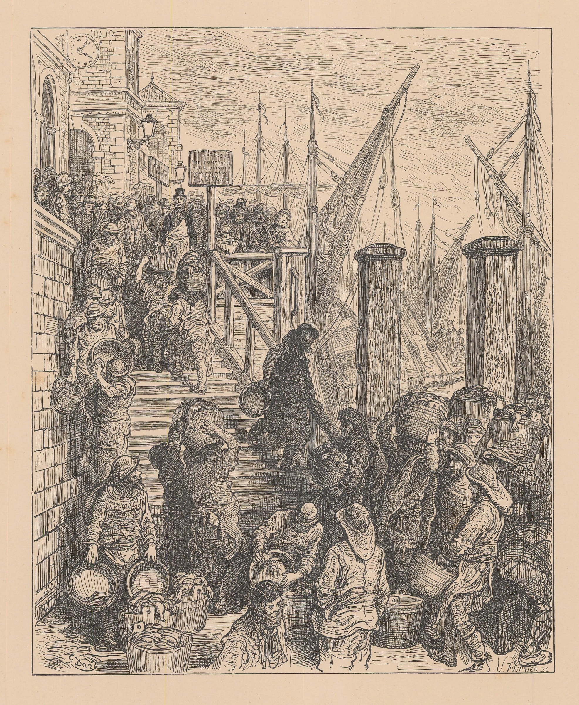 Gustave Doré, London - Billingsgate Market, 1872 c. | The Map House
