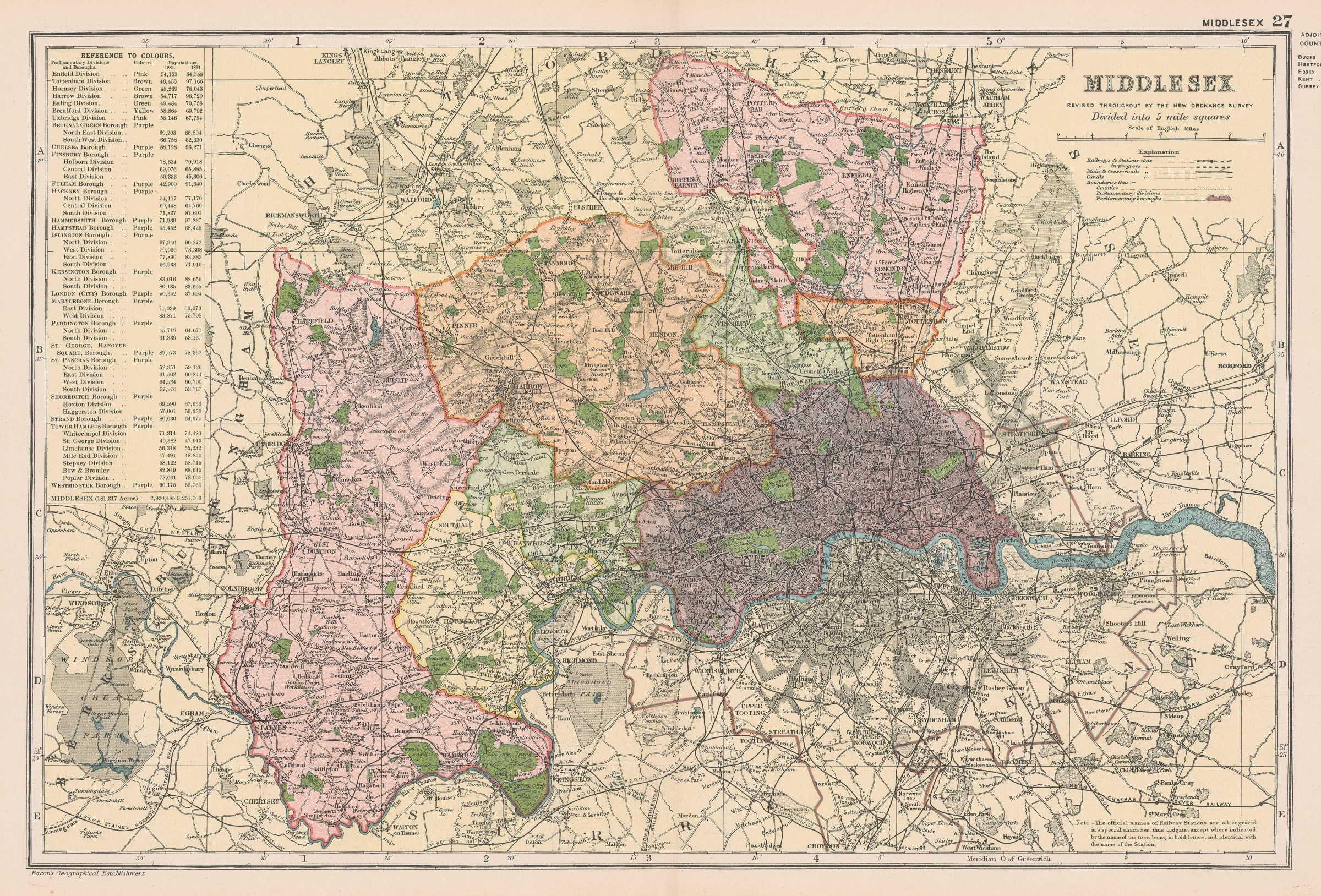 George W. Bacon, Middlesex, 1886 | The Map House