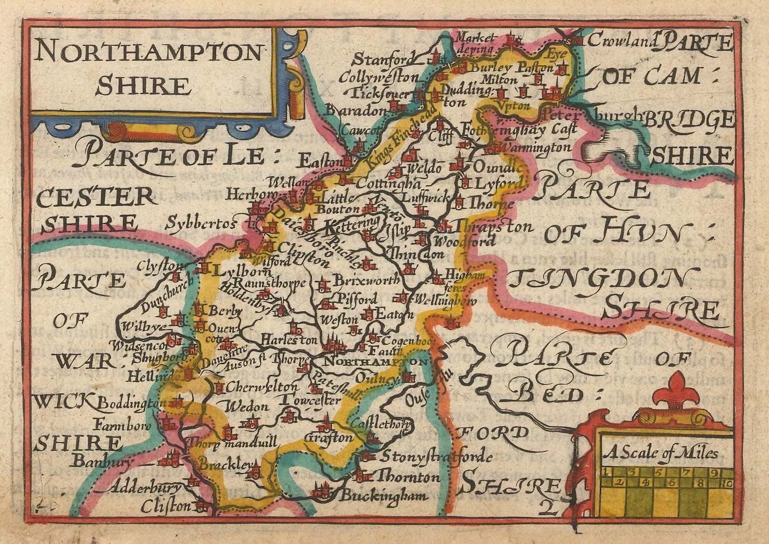 Pieter van den Keere, Northampton Shire, 1627 | The Map House
