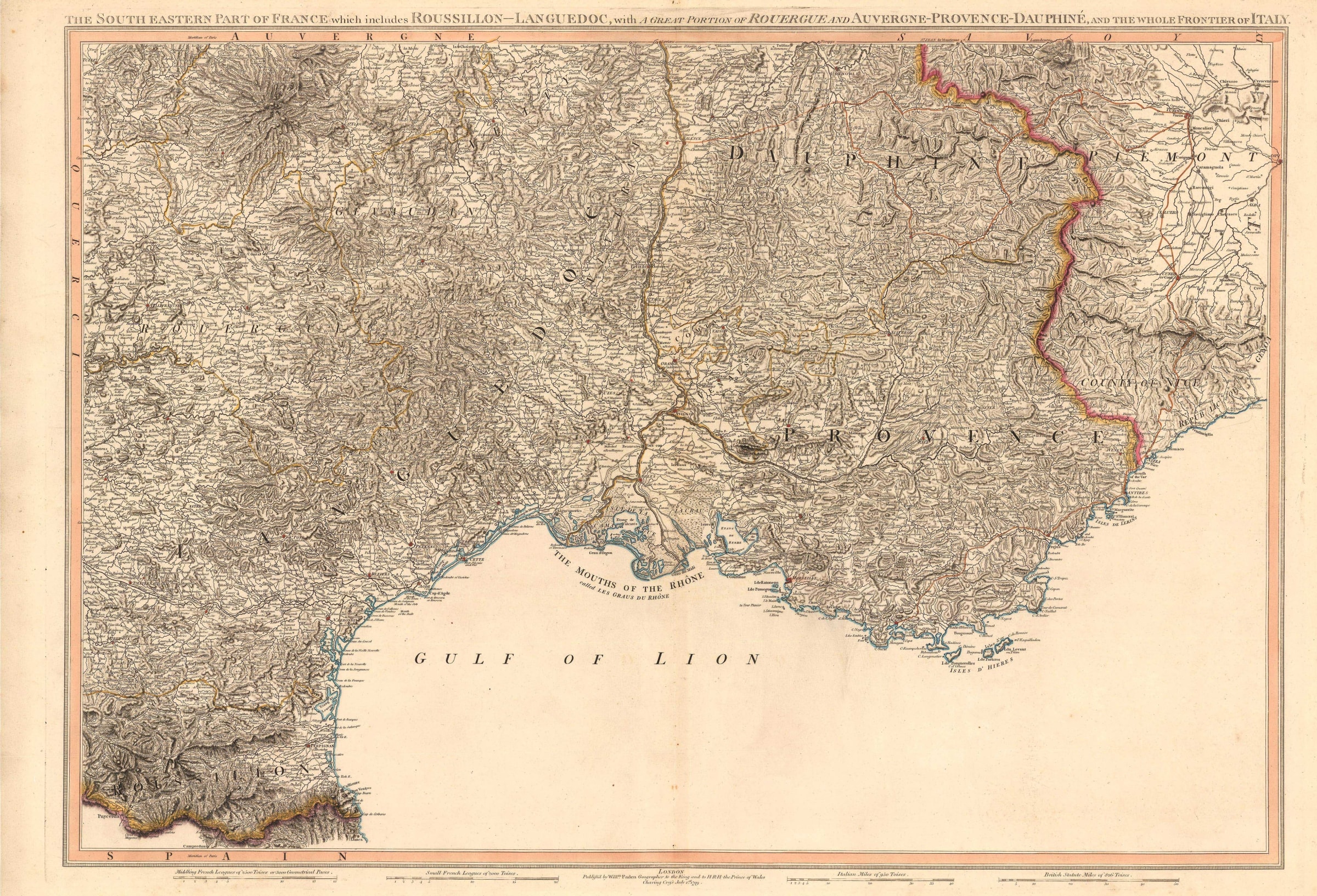 William Faden, Provence & the South of France, 1799 | The Map House