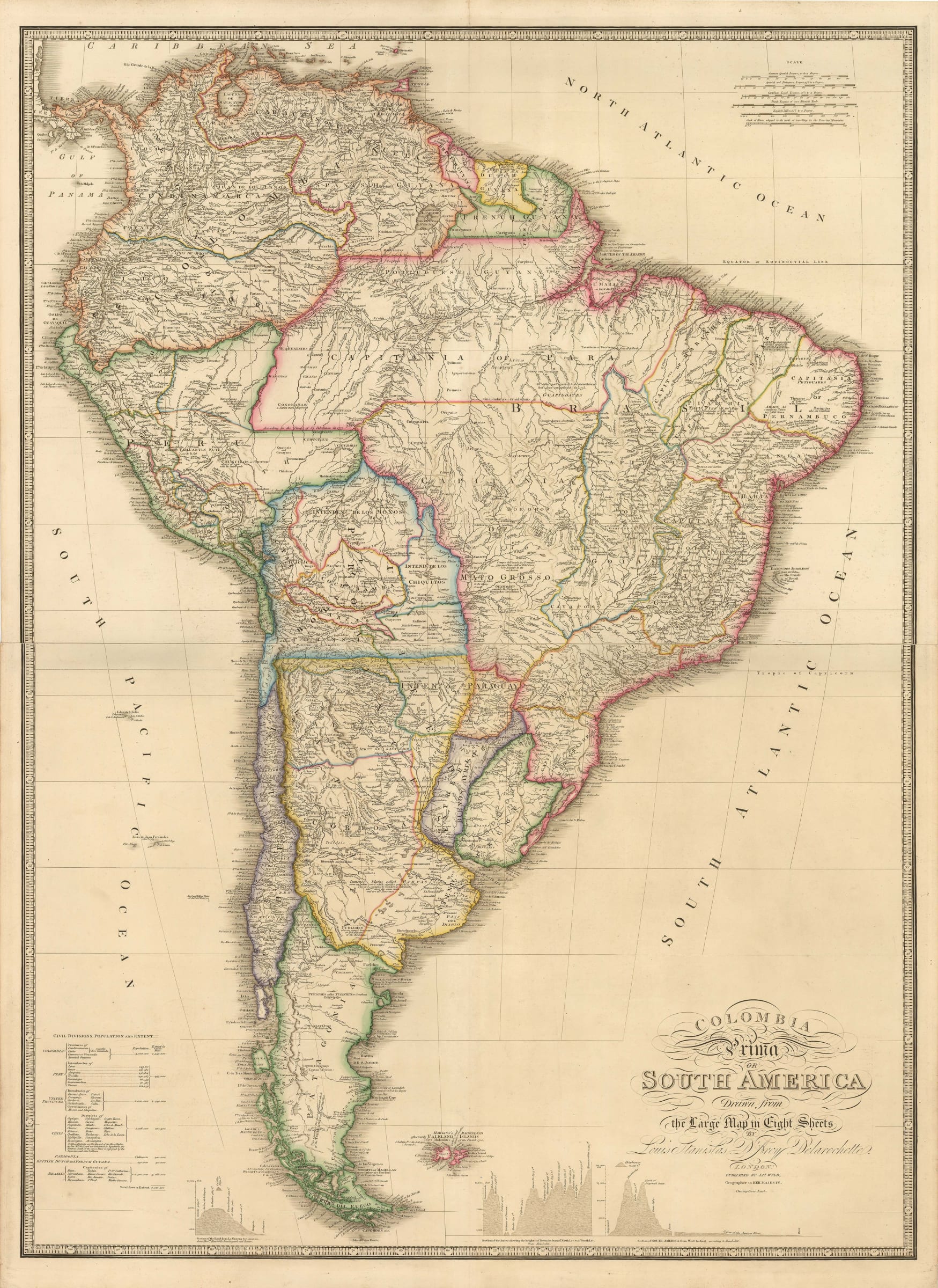 James Wyld, South America with political revisions, 1850 c. | The Map House