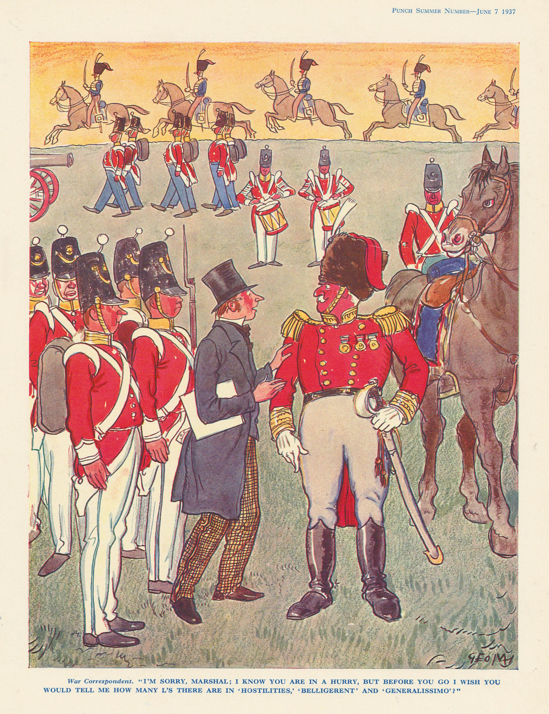 Punch, Cartoon - War Correspondent, 1937 | The Map House