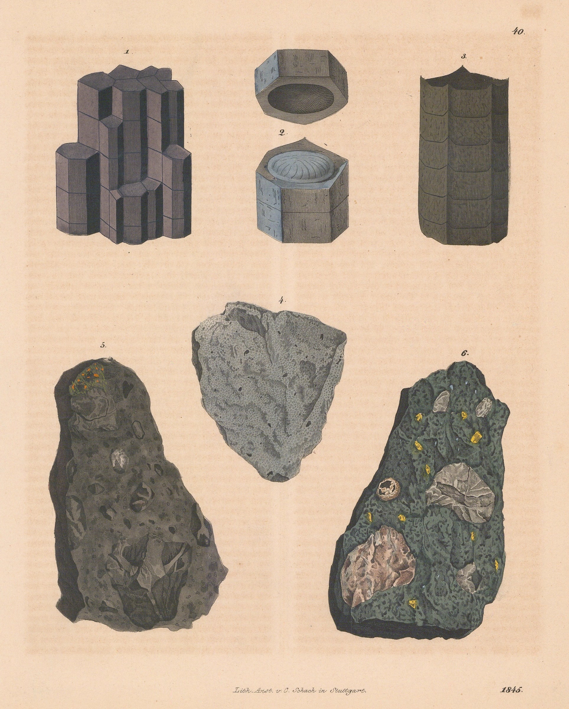 Carl Hoffmann, Geology - Basalt, 1845 | The Map House
