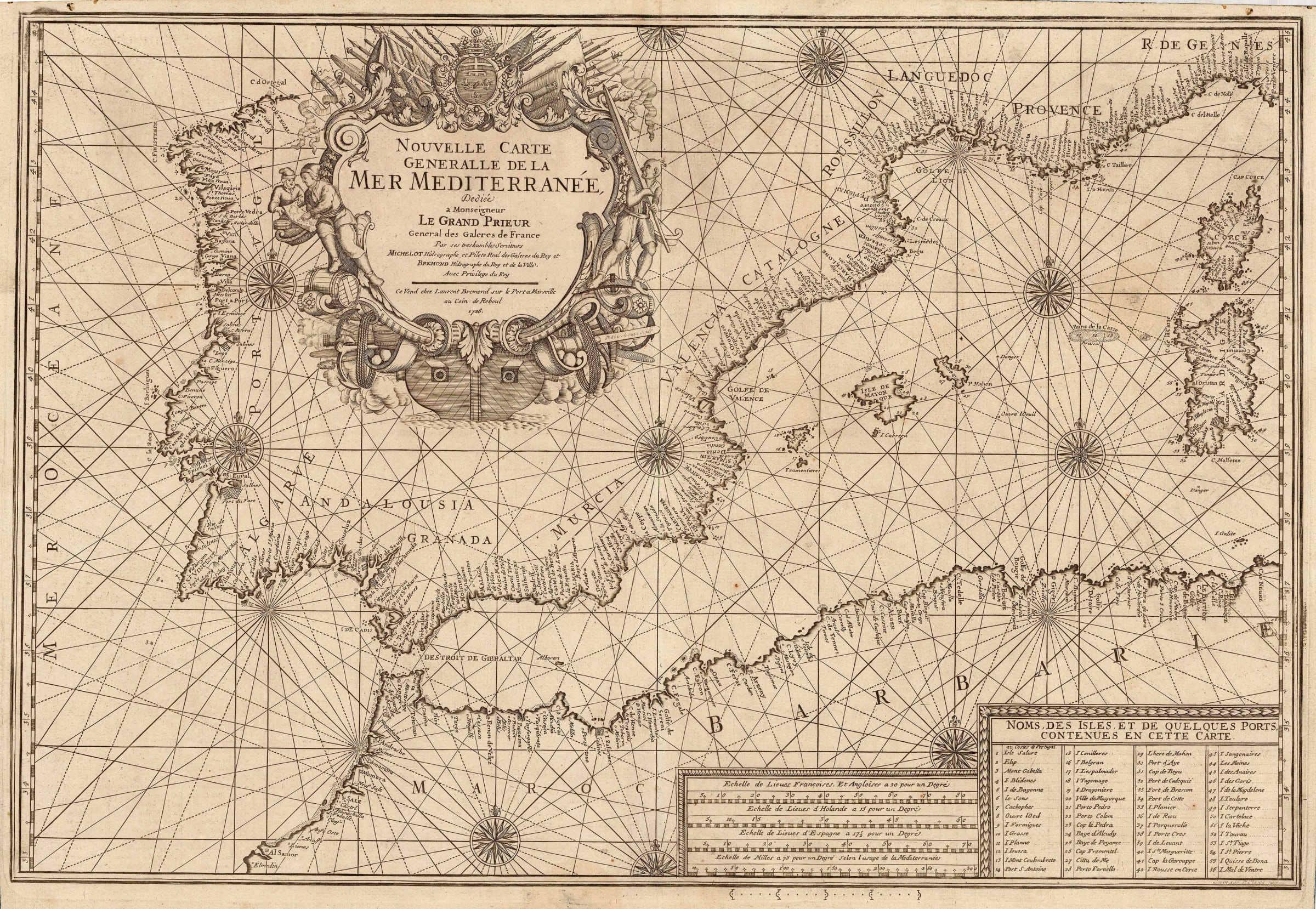 Henri Michelot and Laurent Brémond, Western Mediterranean Sea Chart ...