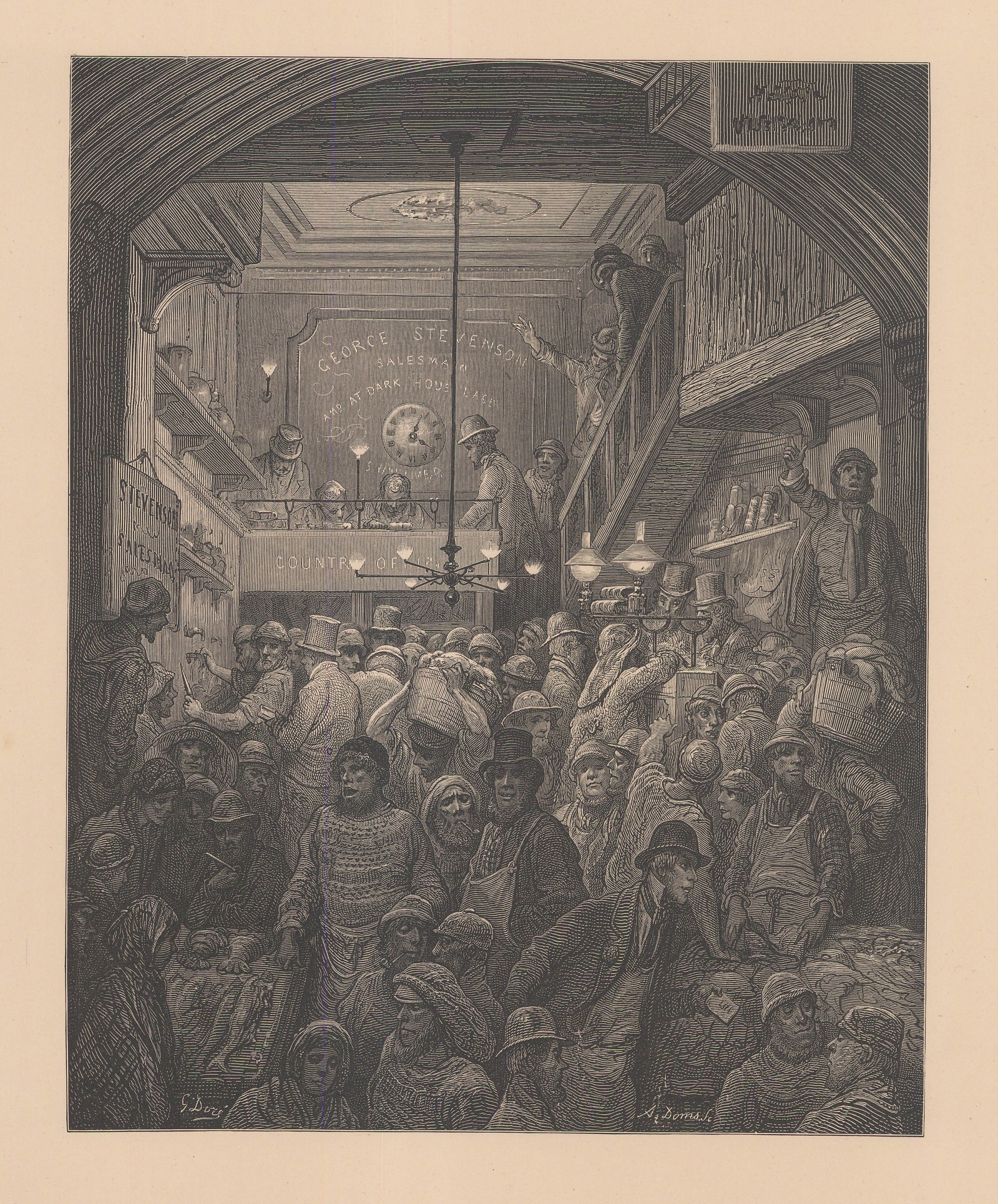 Gustave Doré, London - Billingsgate Market, 1872 c. | The Map House