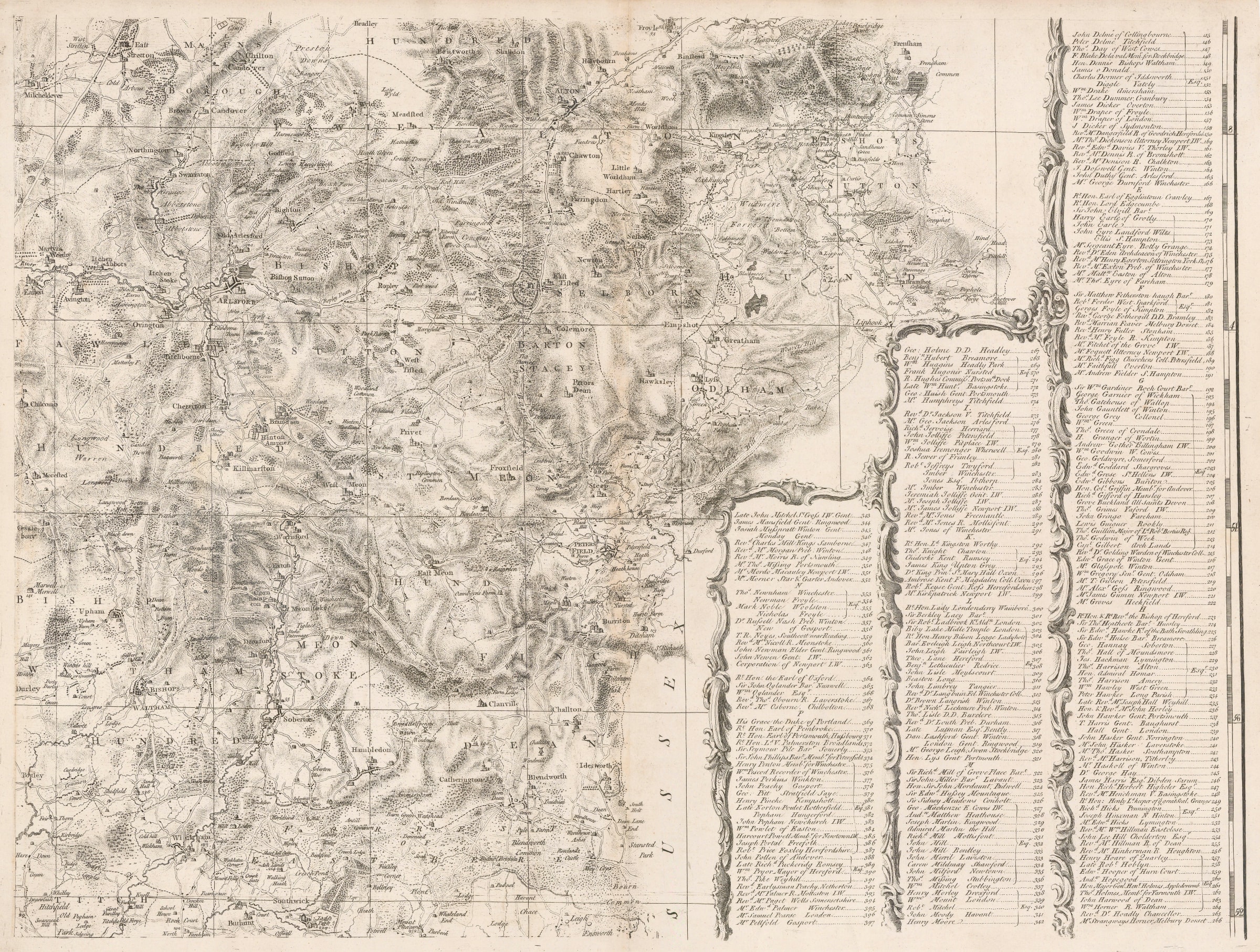Isaac Taylor, Map of Hampshire including the Isle of Wight, 1759 | The ...