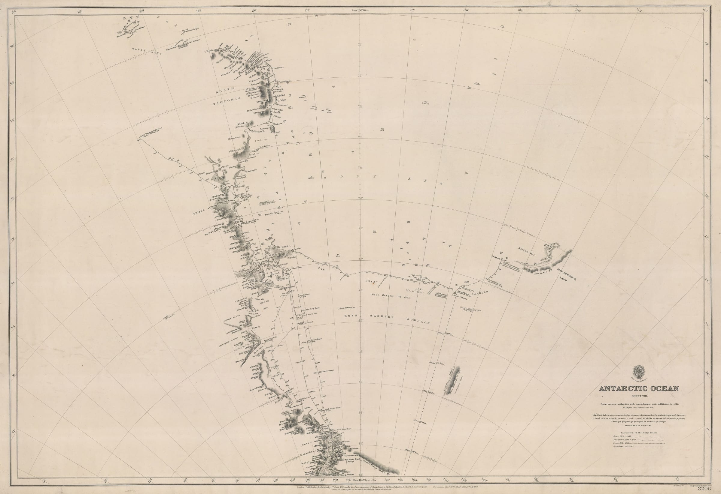 Ross Sea Map British Admiralty, Heroic Age Map Of The Ross Sea & Ross