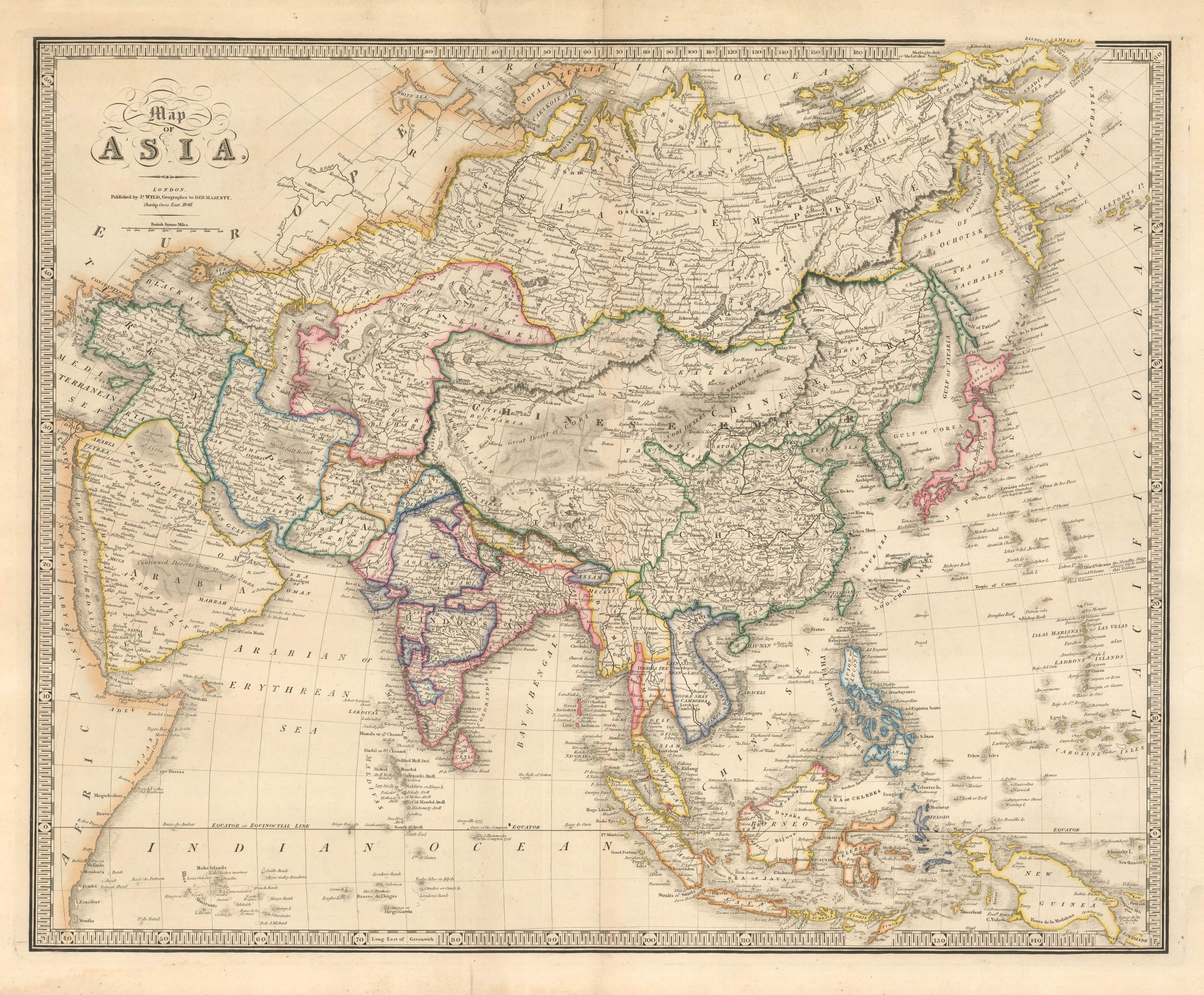 James Wyld, Map of Asia, 1846 | The Map House