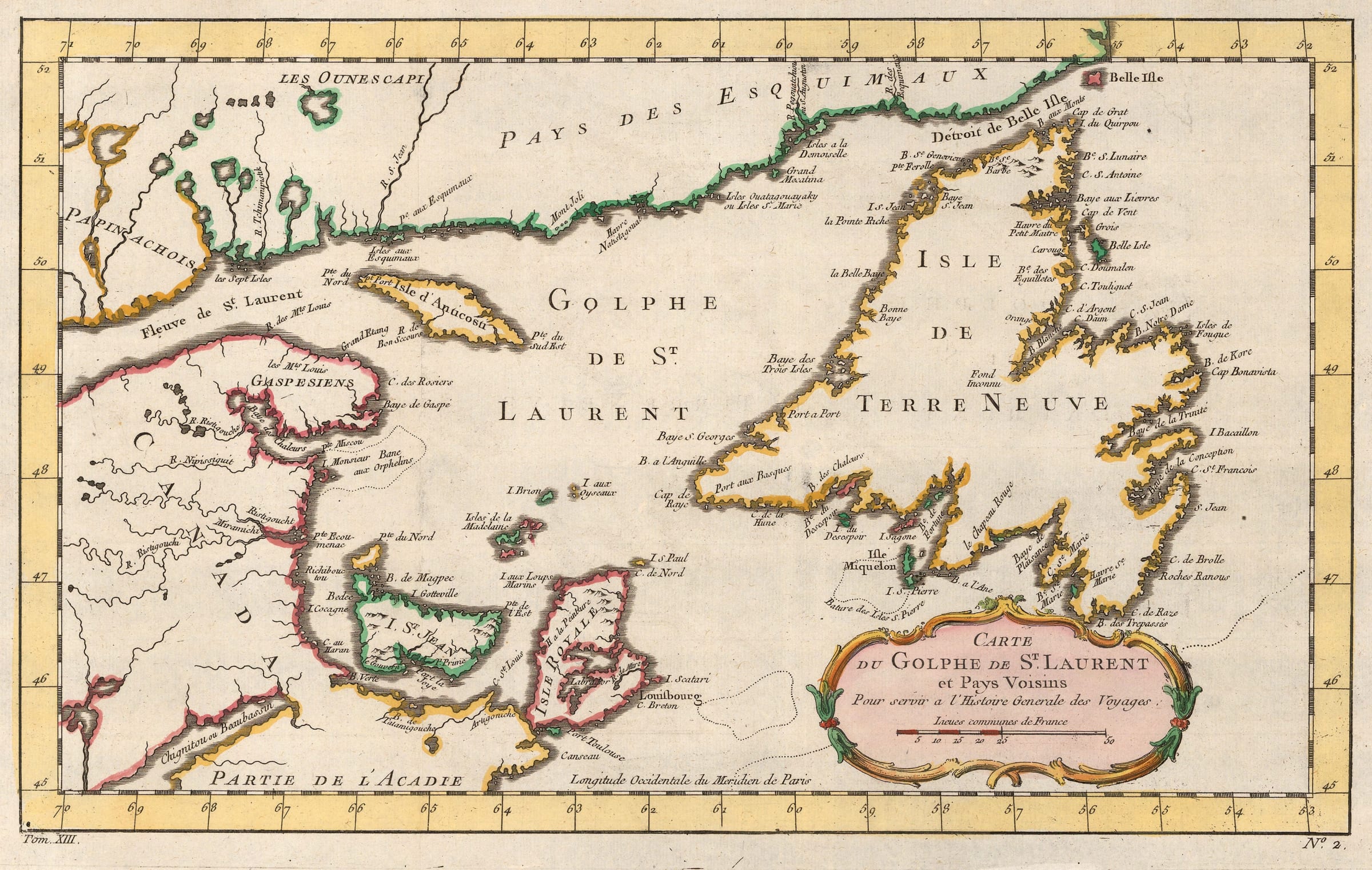 Gulf Of St Lawrence Map CANADA ST LAWRENCE RIVER 1750 NICOLAS BELLIN
