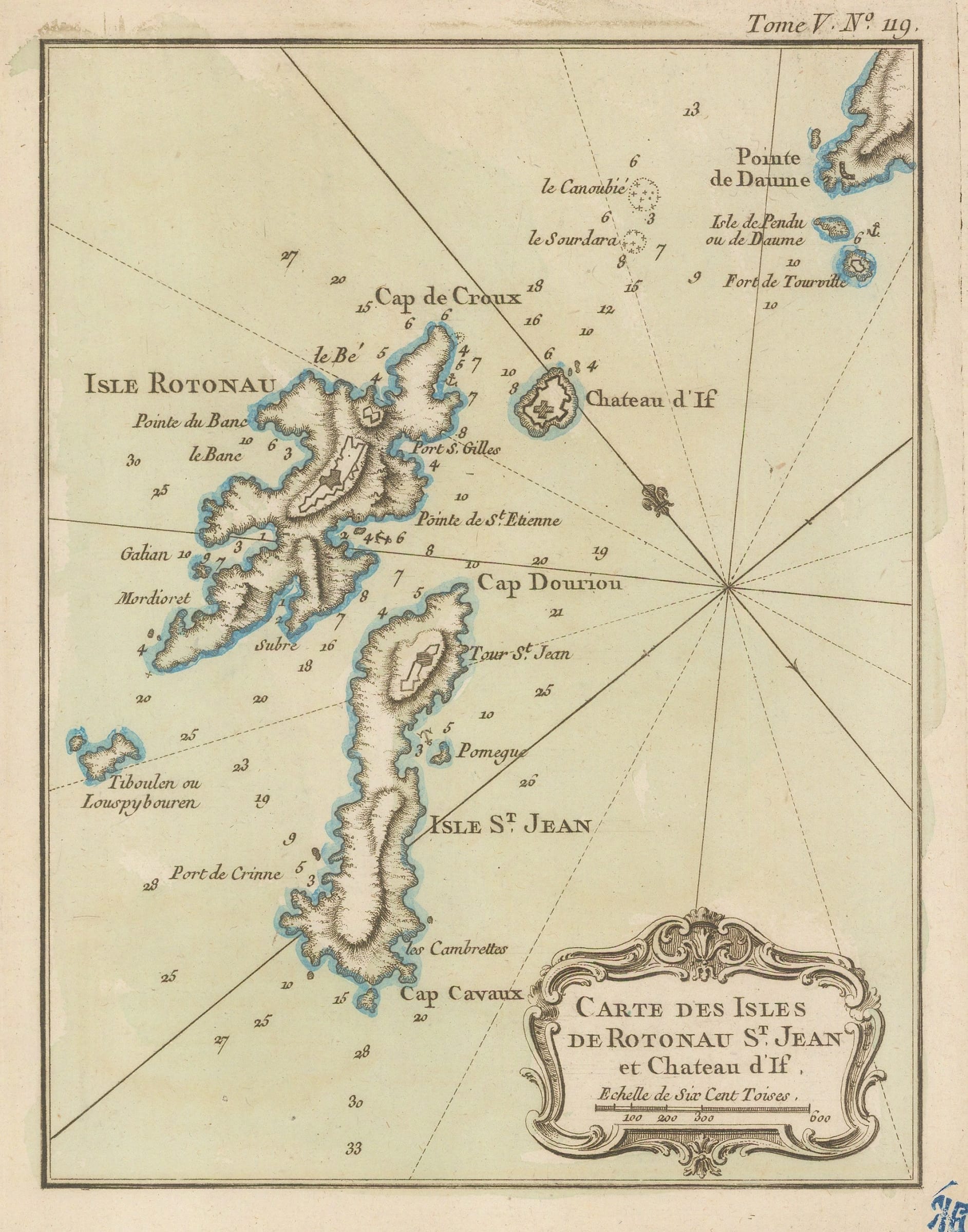 Jacques-Nicolas Bellin, Island of Rotonau and the Chateau d'If, 1764 ...