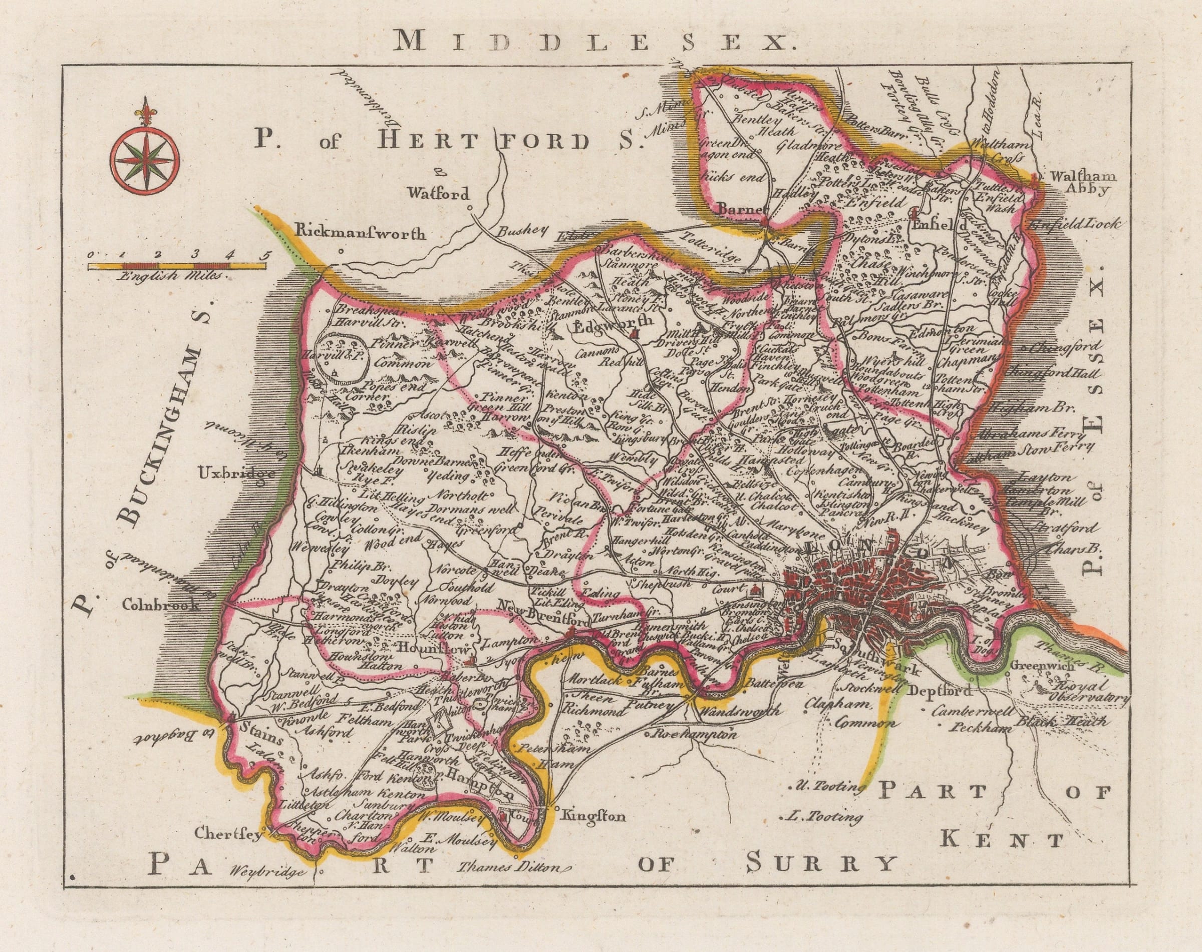 Russell & Price, Middlesex, 1769 | The Map House